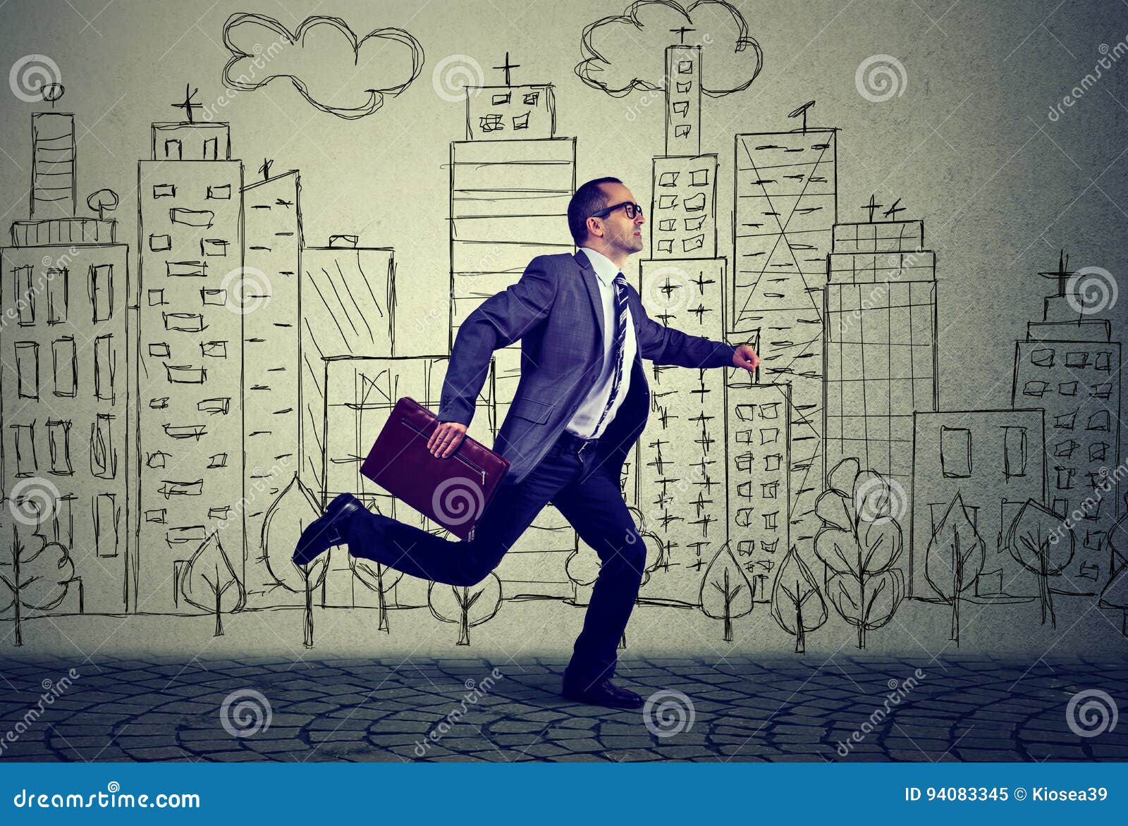 Running Employee Middle Aged Business Man Stock Image - Image of maker ...