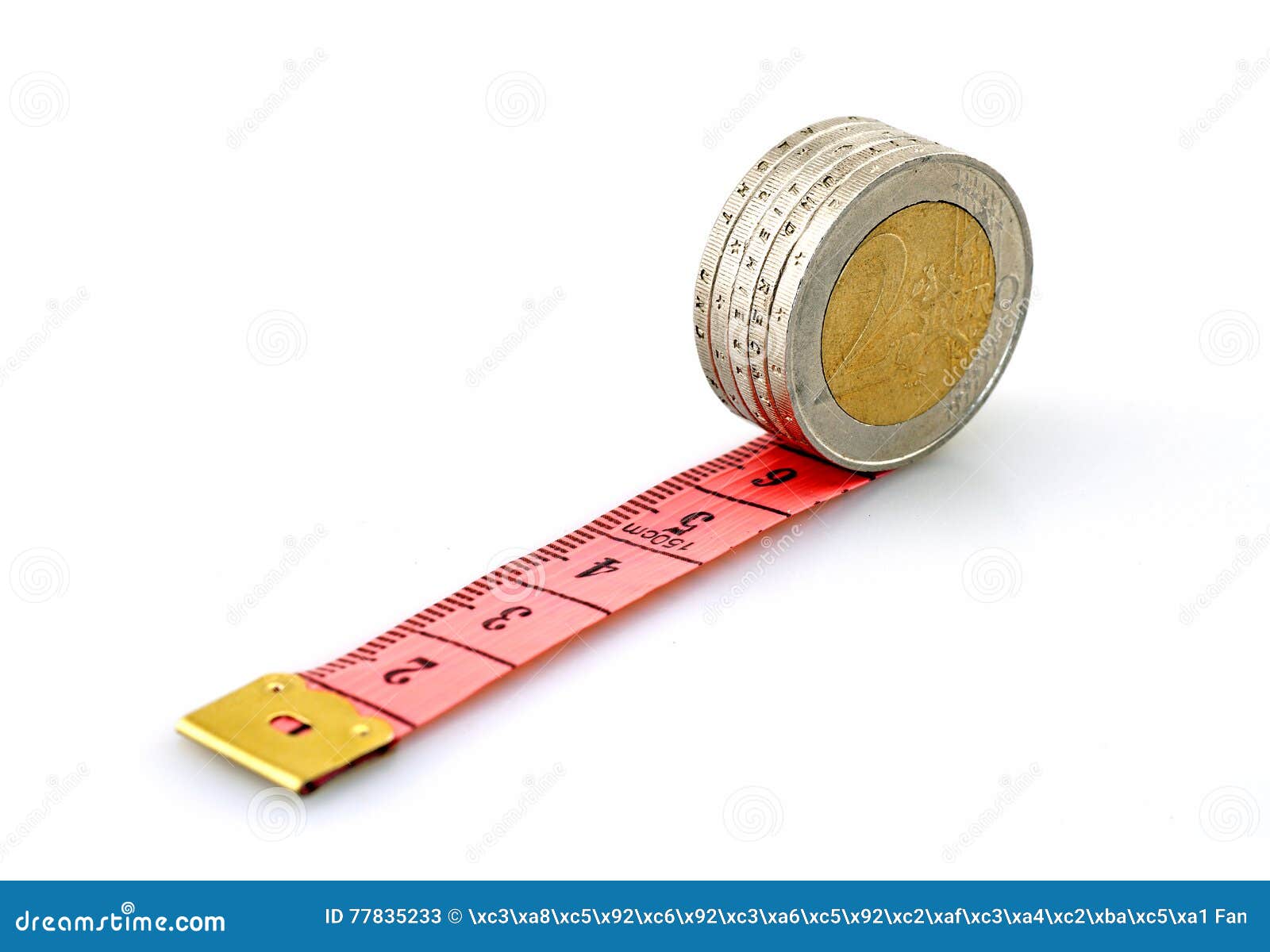 Running Euro Coins on Red Ruler Stock Image - Image of economic, debt ...