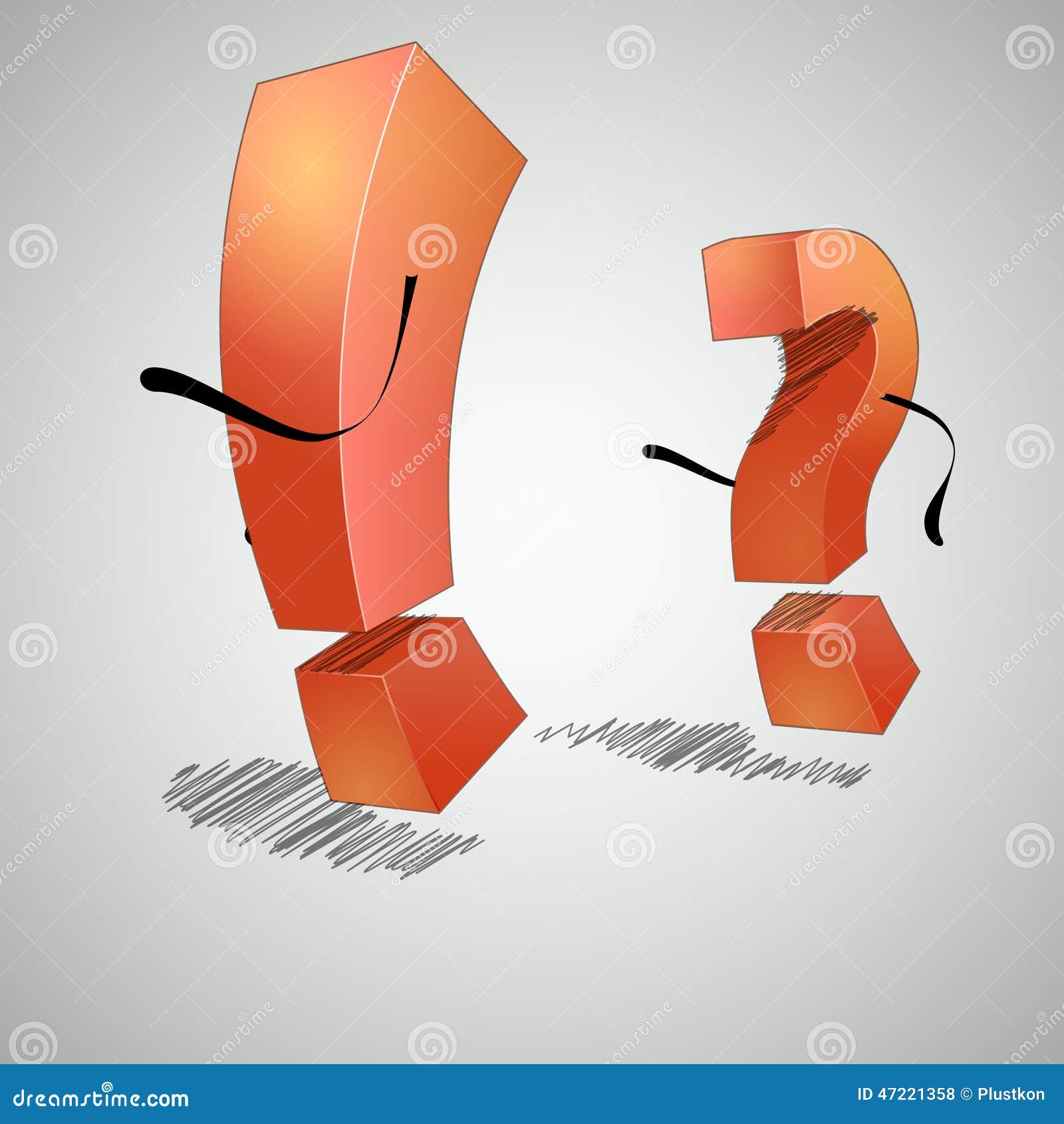 Running an Exclamation Point and Question Mark. Stock Vector ...