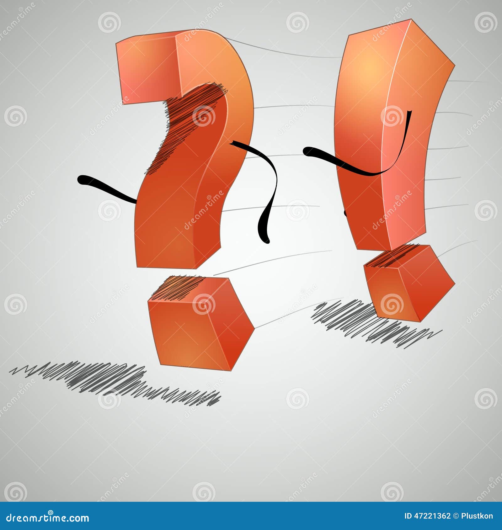 Running an Exclamation Point and Question Mark. Stock Vector ...