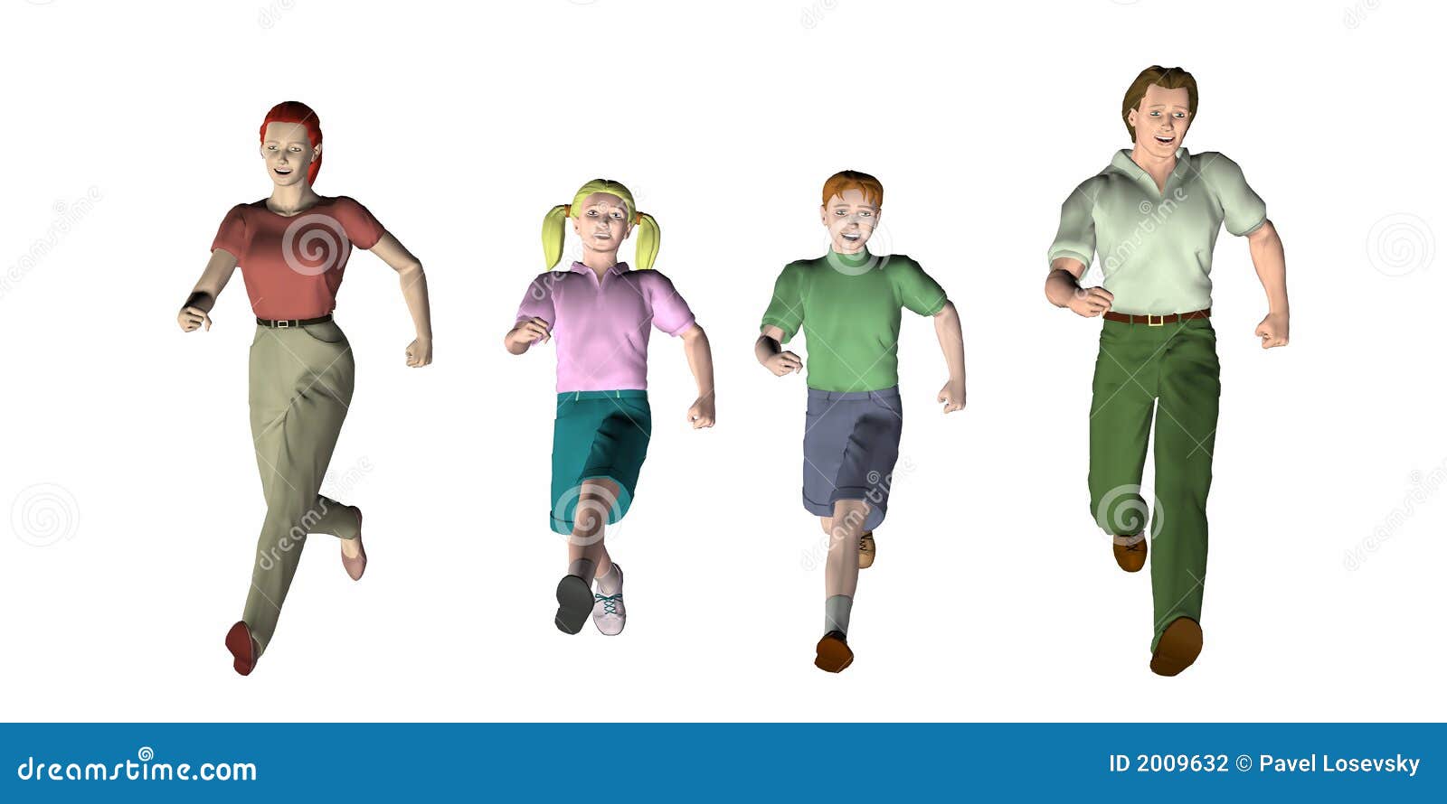 Running family stock illustration. Illustration of poser - 2009632