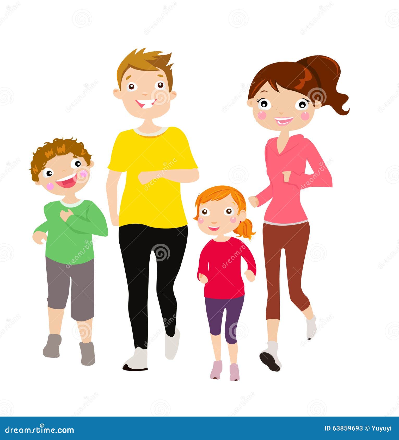 Running Family stock vector. Illustration of figure, lifestyle - 63859693