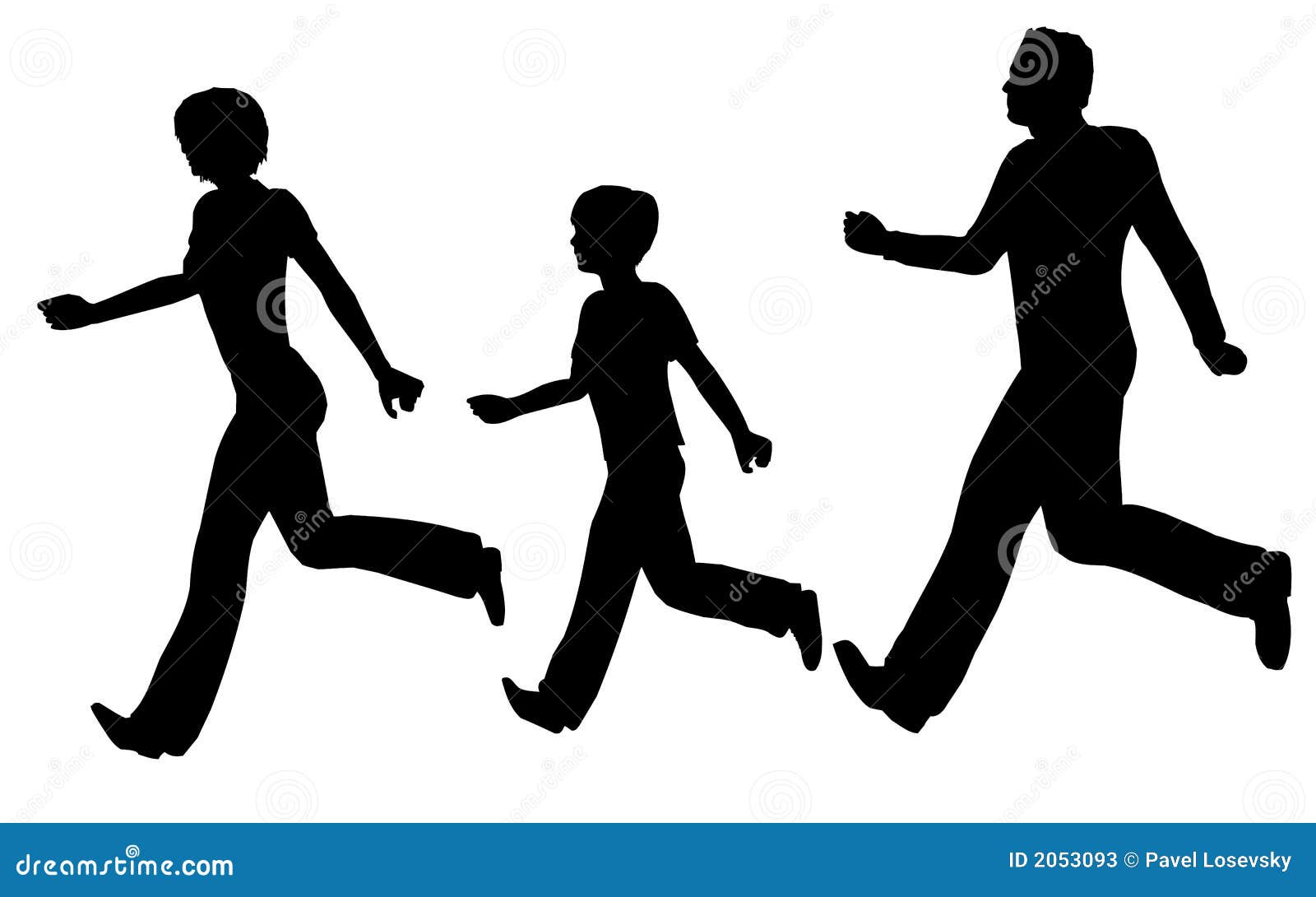 Running family vector stock vector. Illustration of female - 2053093