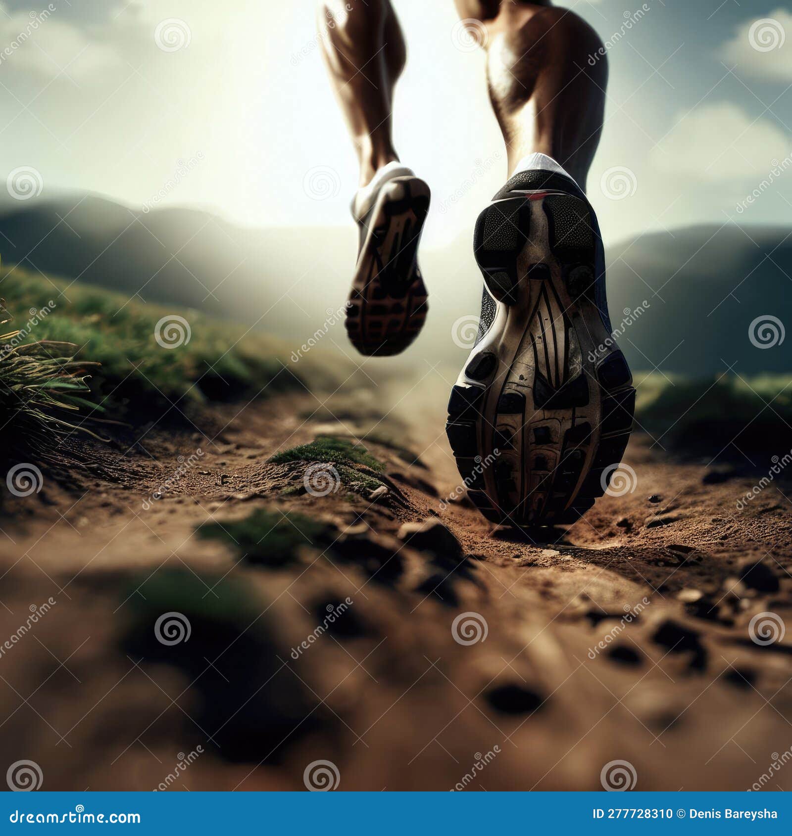 Running Feet with Sunlight, Training To Be Winner, Generative Ai Stock ...
