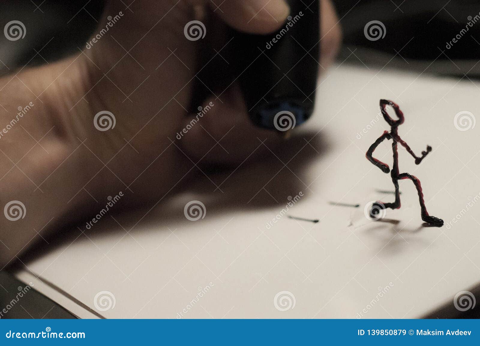 Running Figure Made by 3D Pen Stock Image - Image of draw, moving ...