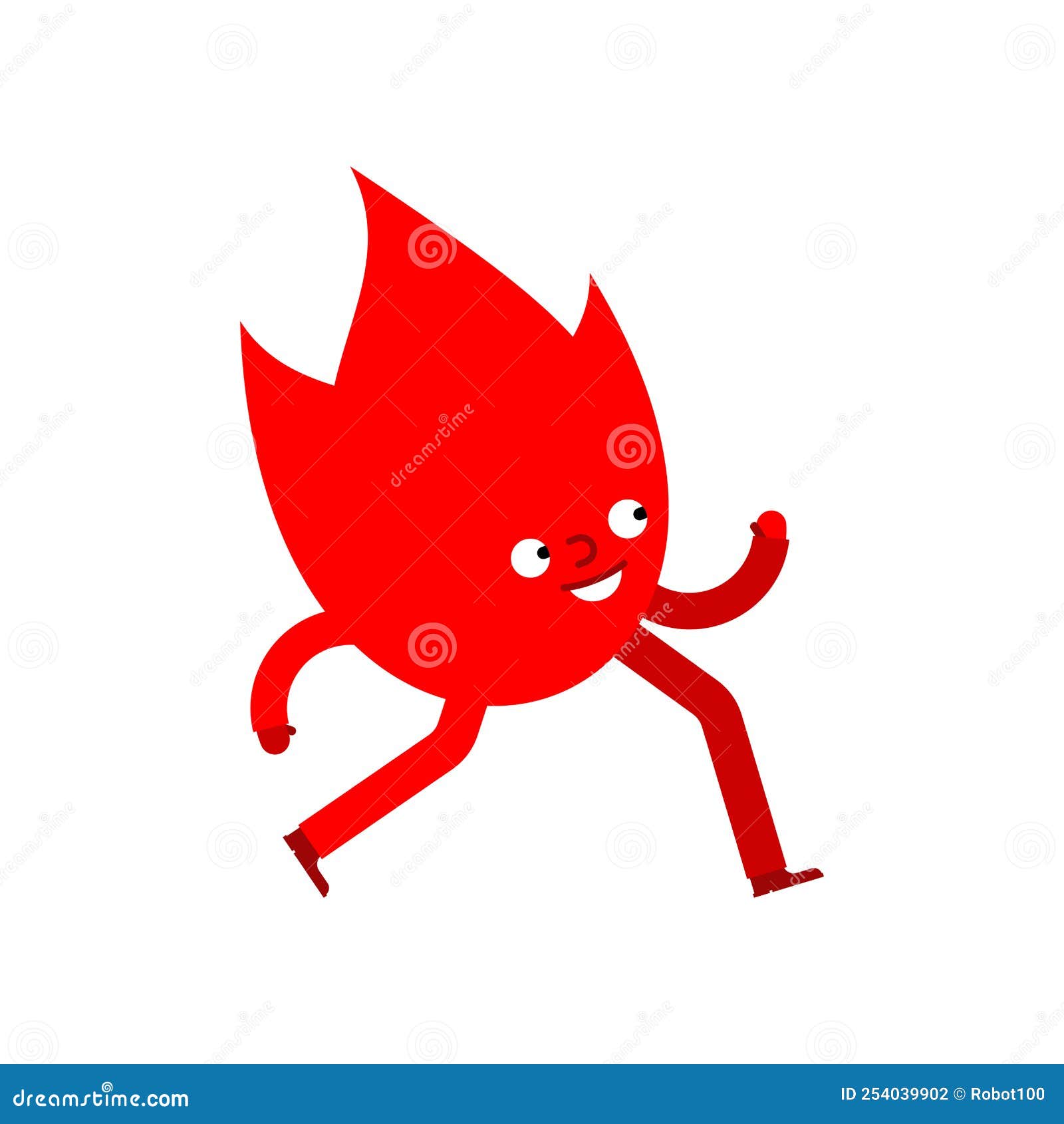 Running Fire Cartoon. Flame Run Isolated Stock Vector - Illustration of ...