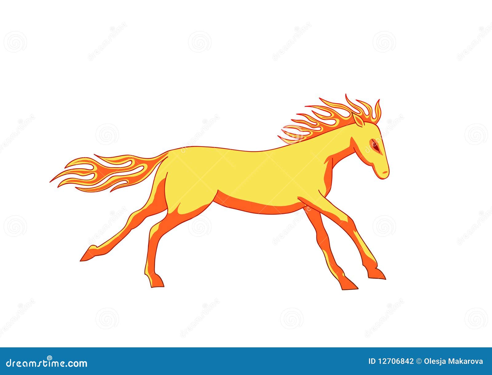 Running fire horse stock vector. Illustration of horse - 12706842