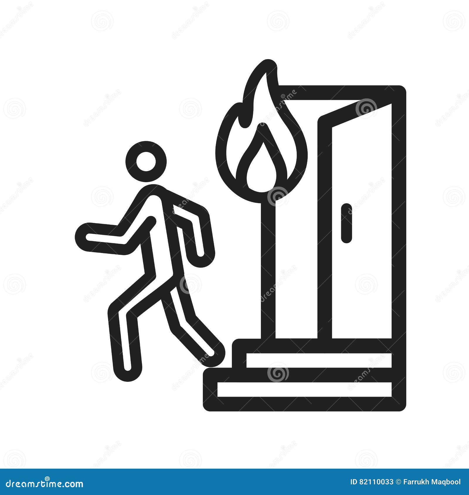 Running from Fire stock vector. Illustration of smoke - 82110033