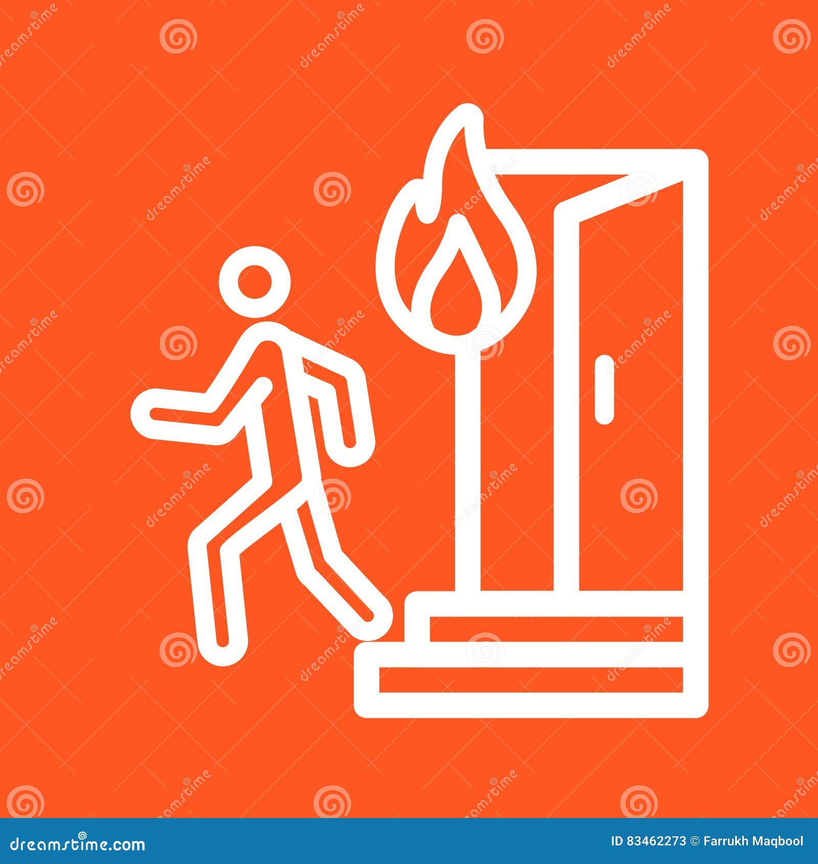 Running from Fire stock vector. Illustration of outdoors - 83462273