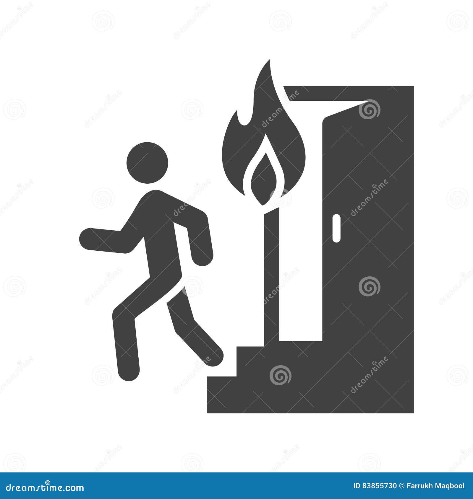 Running from Fire stock vector. Illustration of concept - 83855730
