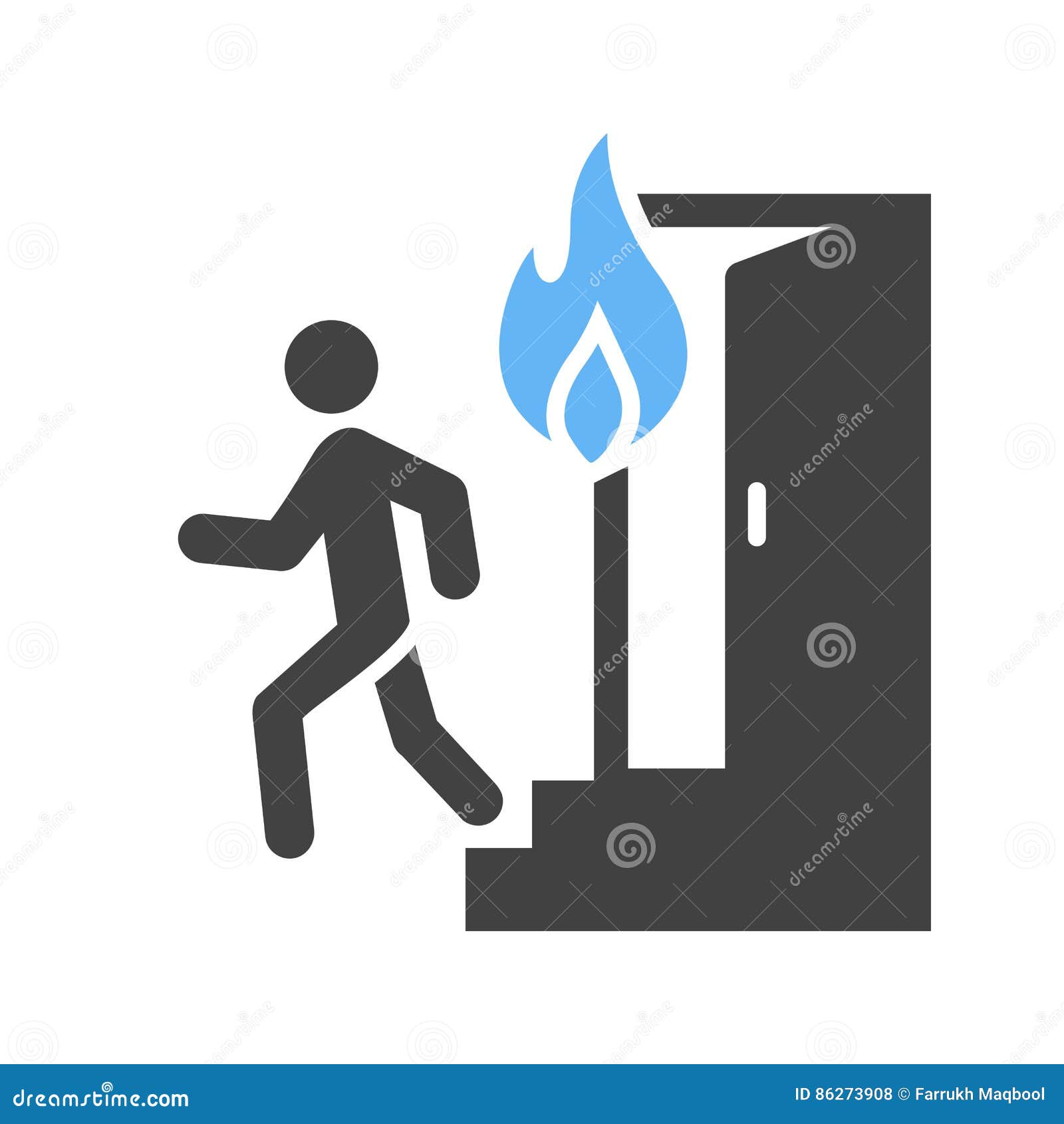 Running from Fire stock vector. Illustration of running - 86273908