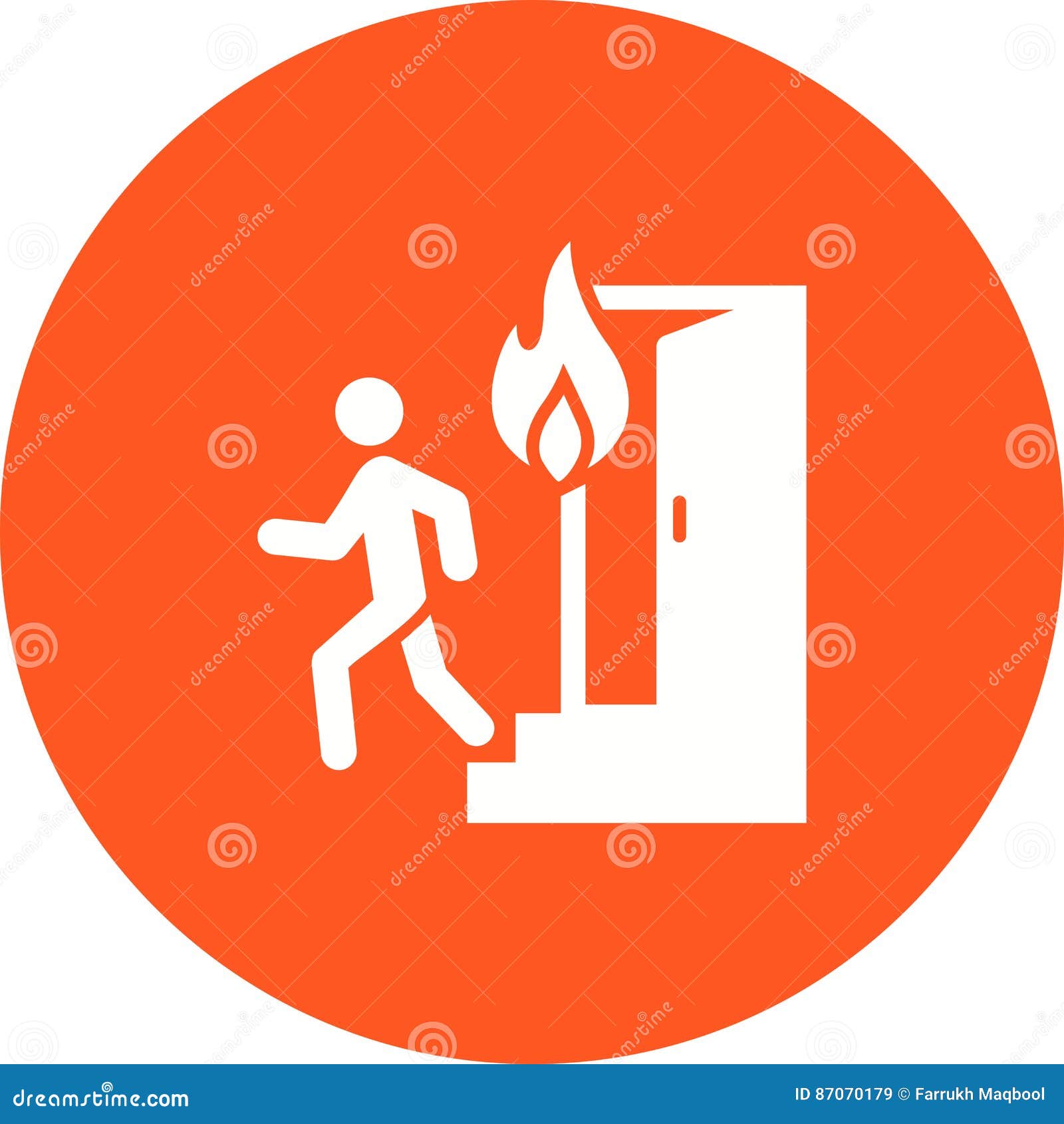 Running from Fire stock vector. Illustration of design - 87070179