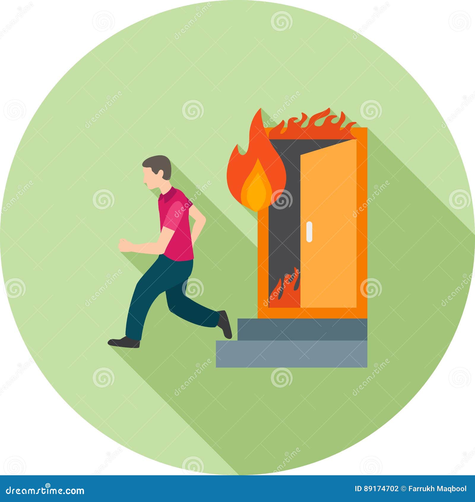 Running from Fire stock vector. Illustration of respiratory - 89174702