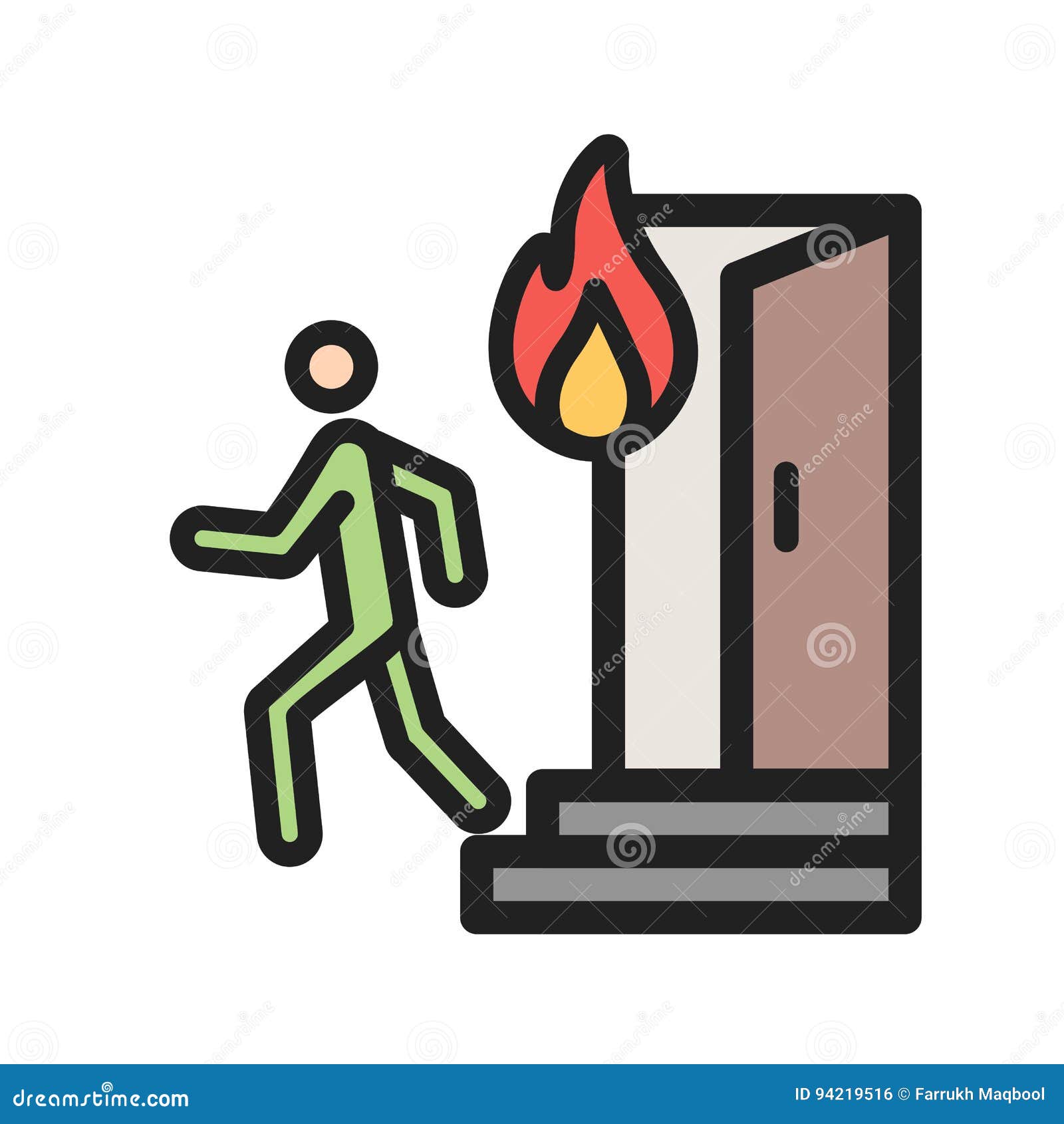 Running from Fire stock vector. Illustration of burn - 94219516