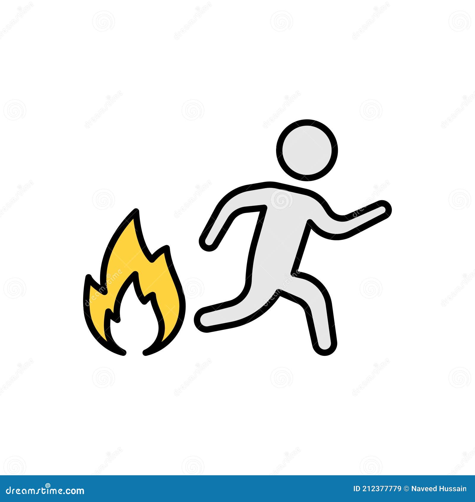 Running fire stock vector. Illustration of white, safety - 212377779