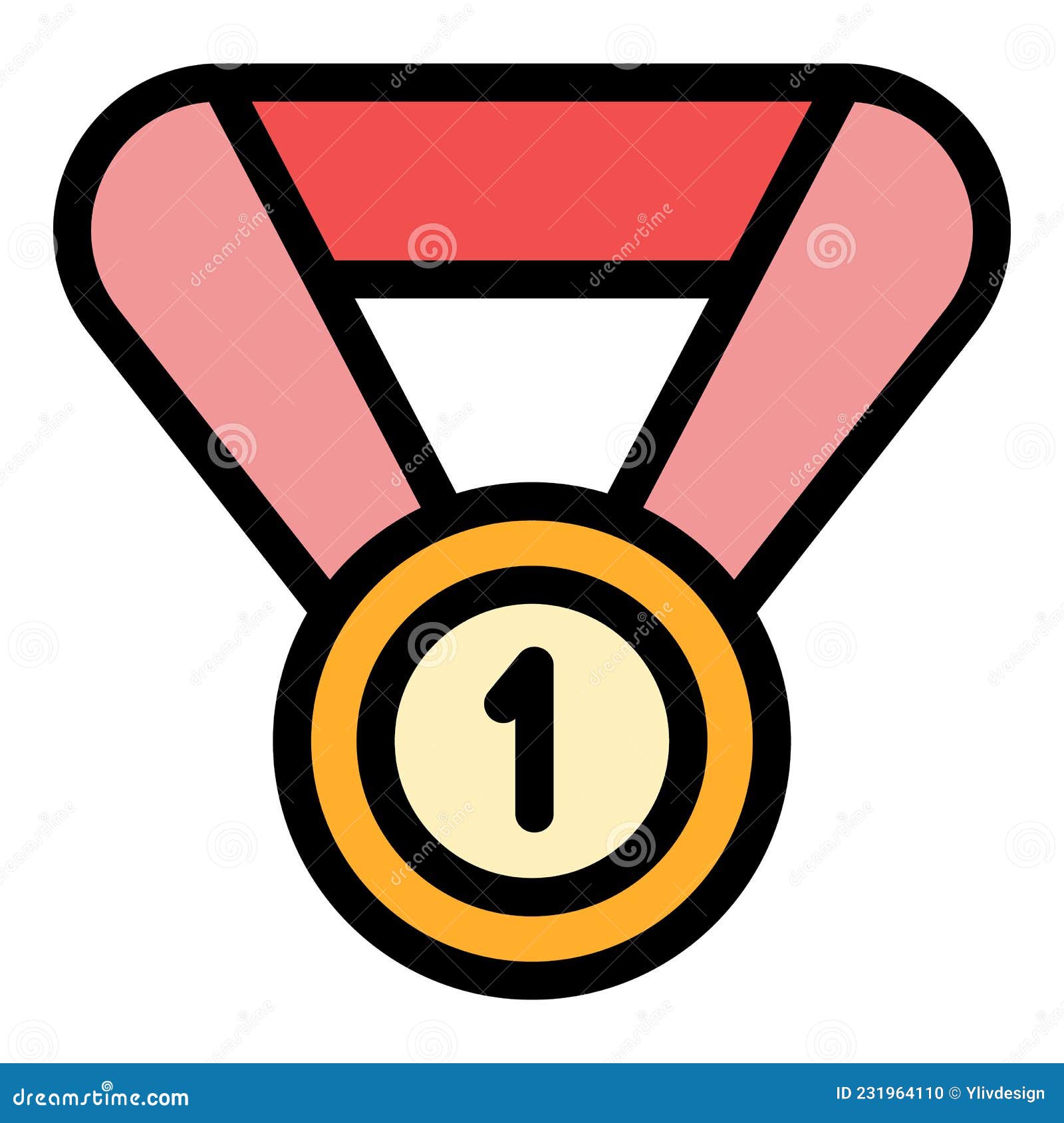 Running First Place Medal Icon Color Outline Vector Stock Illustration ...