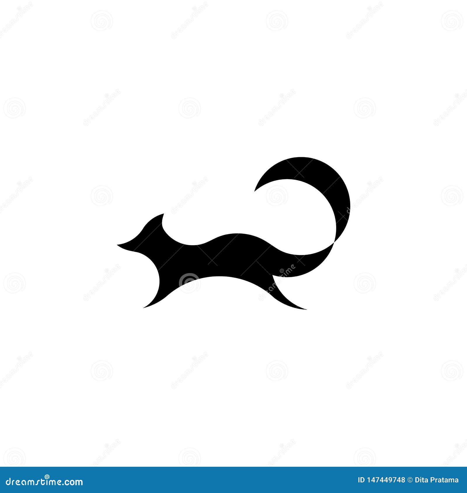 Fox Run Facing Left Side, Fox Logo Made with Circle Grid. Stock Vector ...