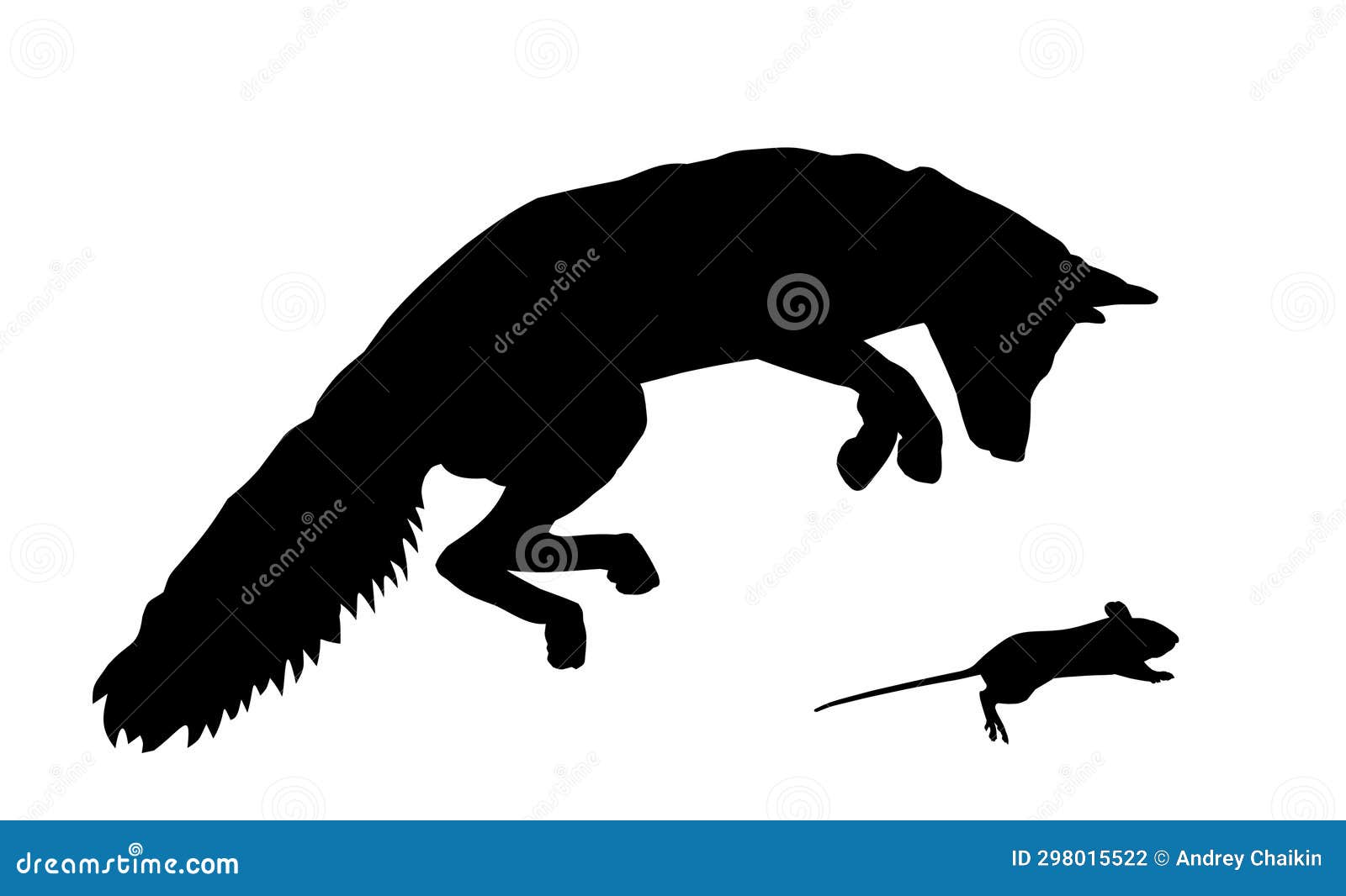 The running fox and mouse. stock vector. Illustration of arctic - 298015522