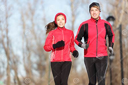 Running friends in winter stock image. Image of healthy - 27750949