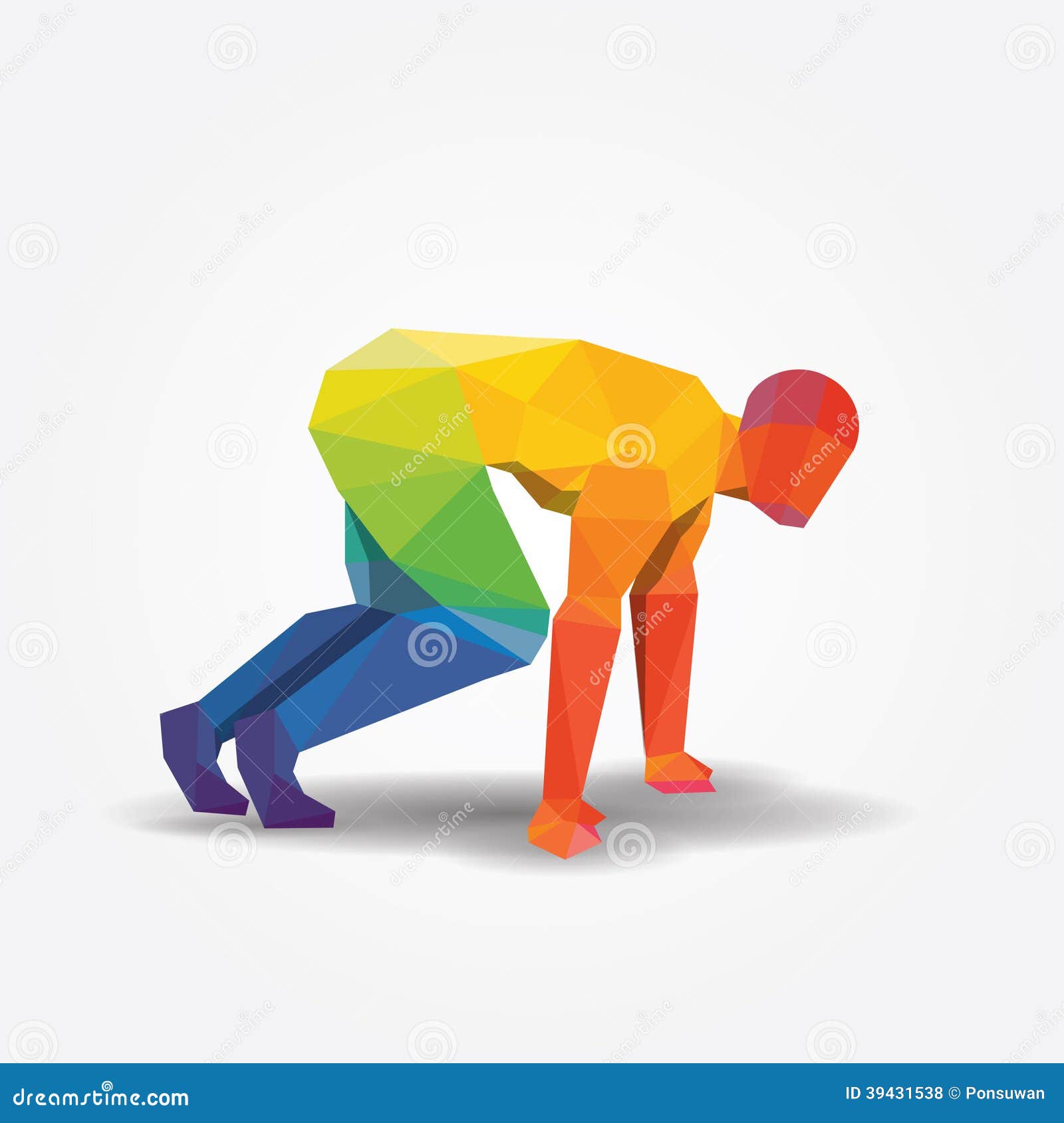 Running Geometric Concept Design Colour Illustration Vector. Stock ...