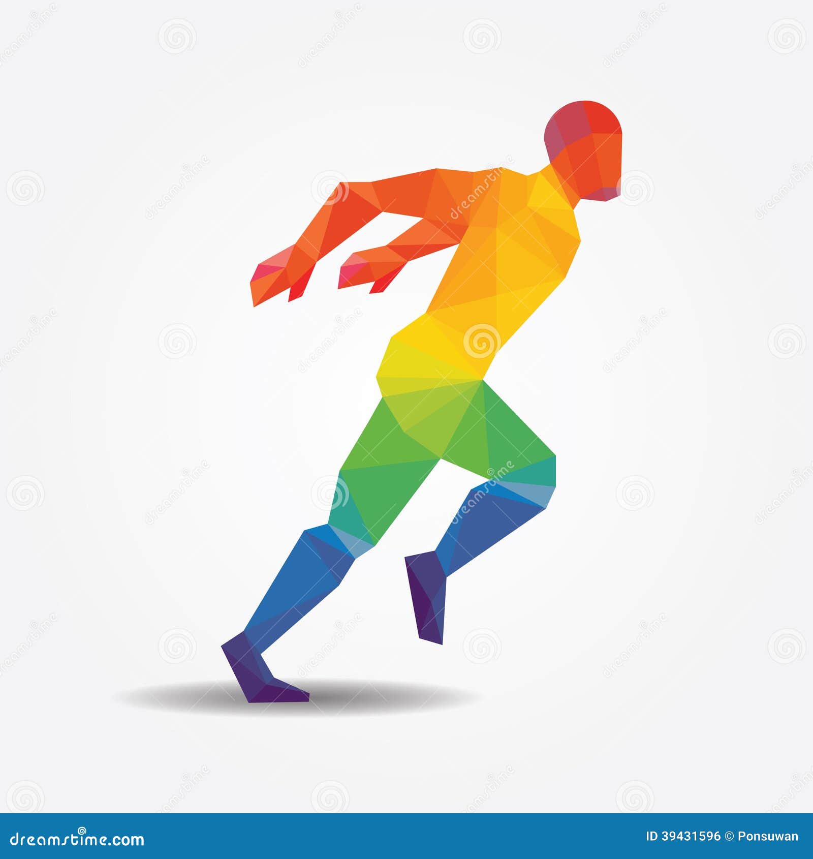 Running Geometric Concept Design Colour Illustration Vector. Stock ...