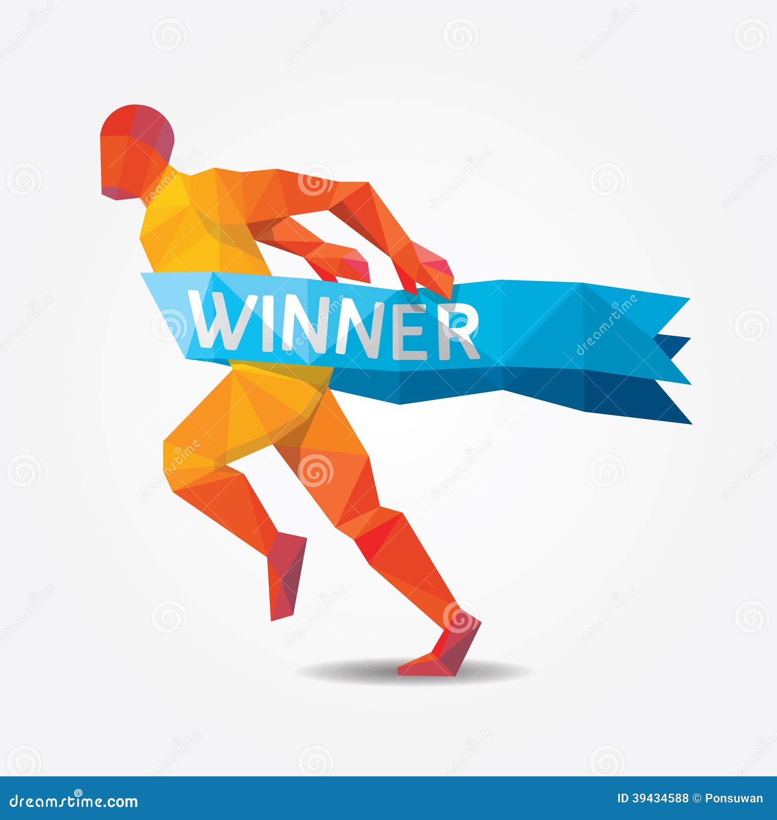 Running Geometric Concept Design Colour Illustration Vector. Stock ...