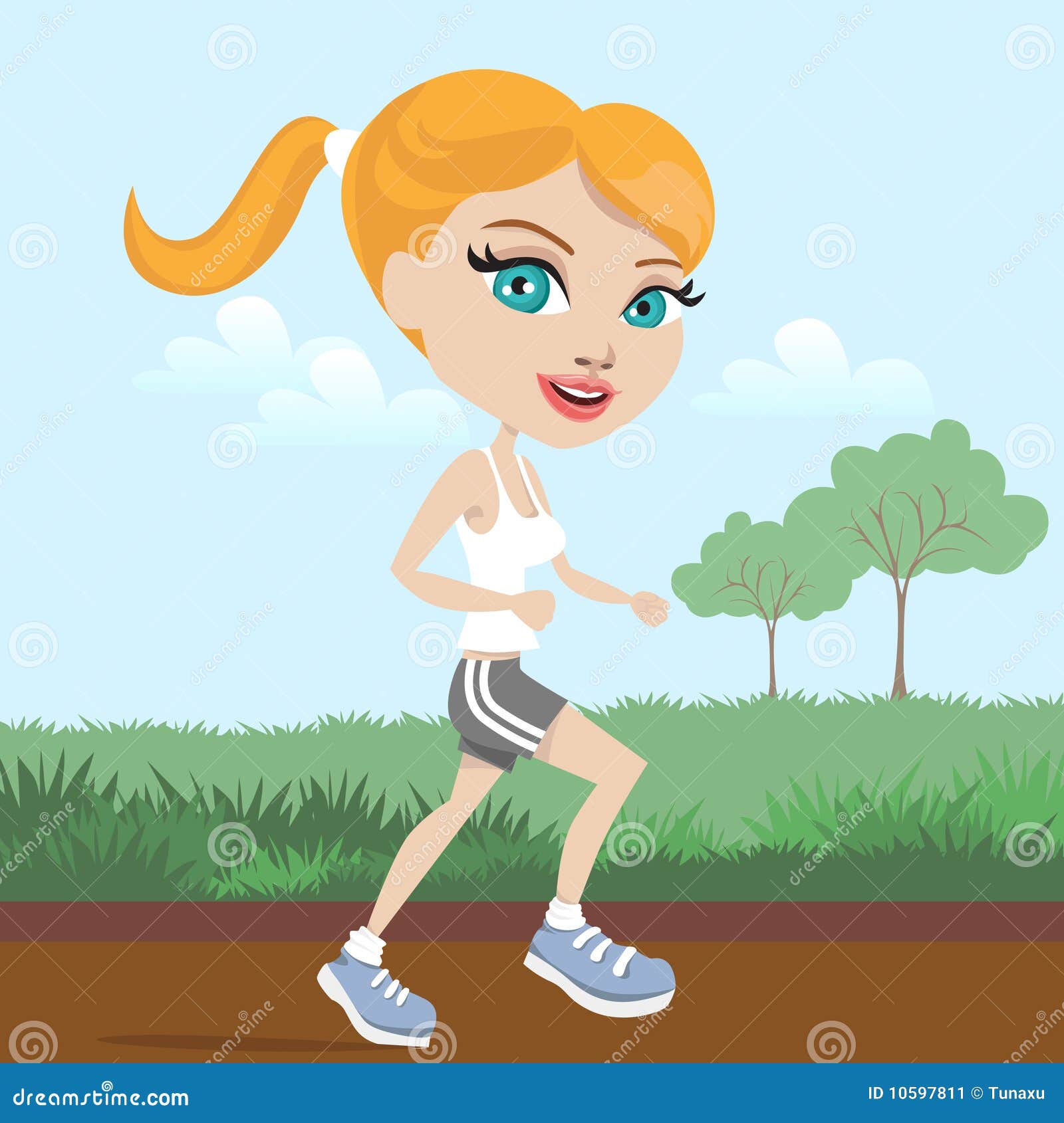 Running girl stock vector. Illustration of sport, race - 10597811