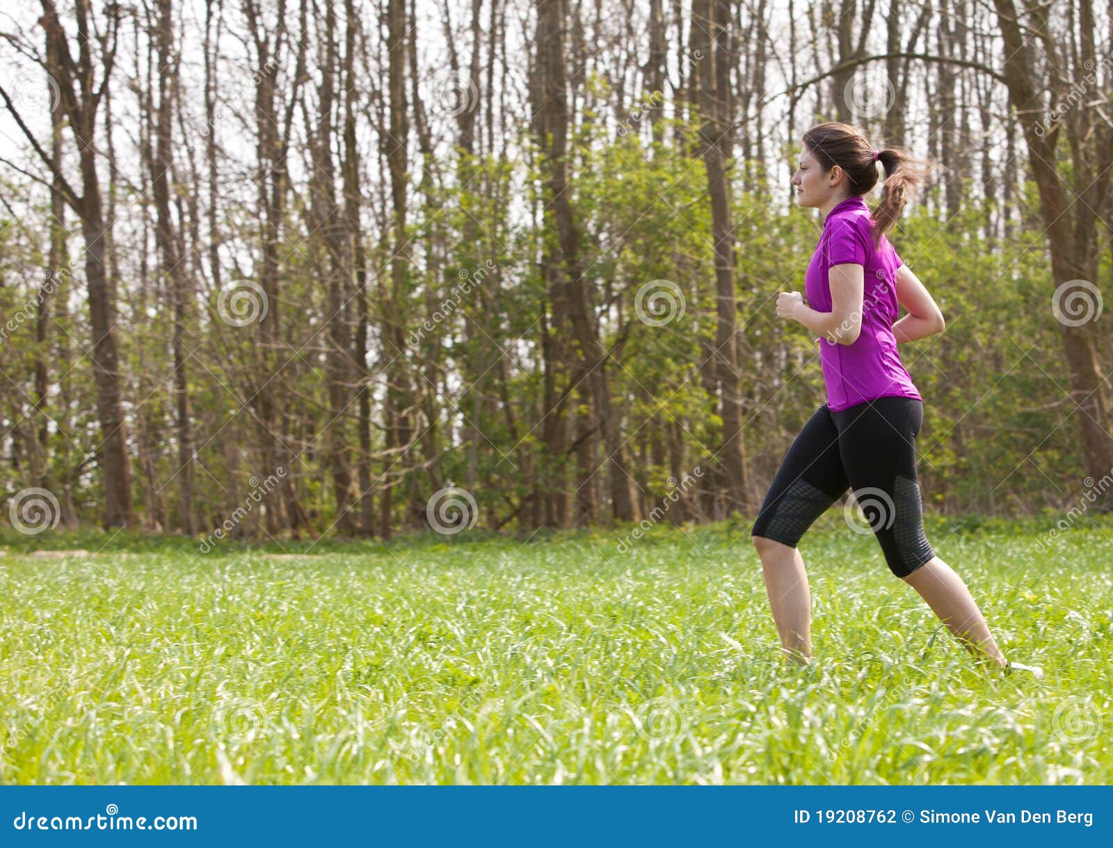 Running girl stock photo. Image of woman, ponytail, running - 19208762