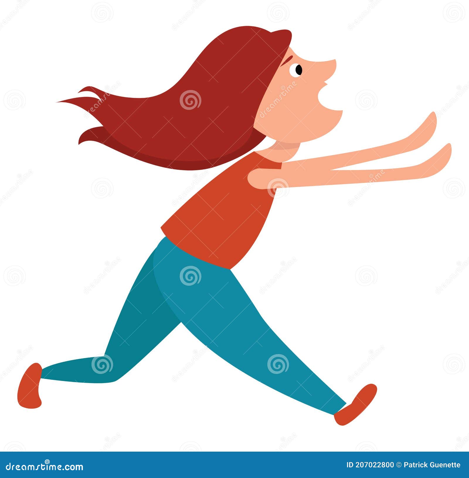 Running Girl, Illustration, Vector Stock Vector - Illustration of ...