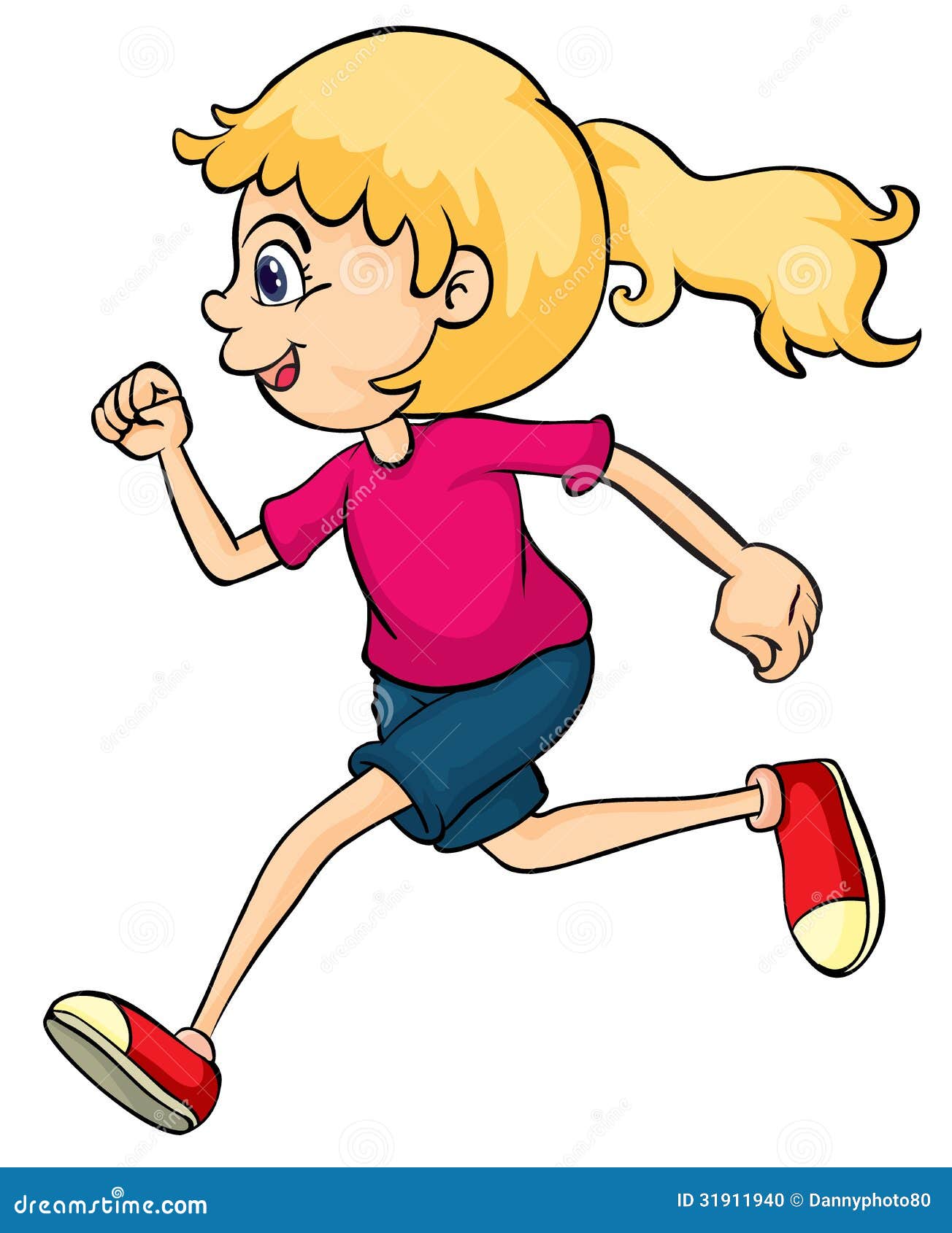 A running girl stock vector. Illustration of sketch, hair - 31911940