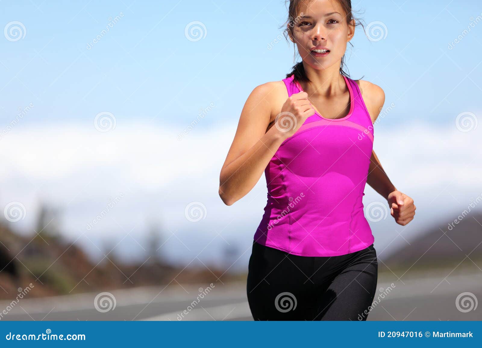 Running Girl Runner Training for Marathon Stock Photo - Image of alone ...