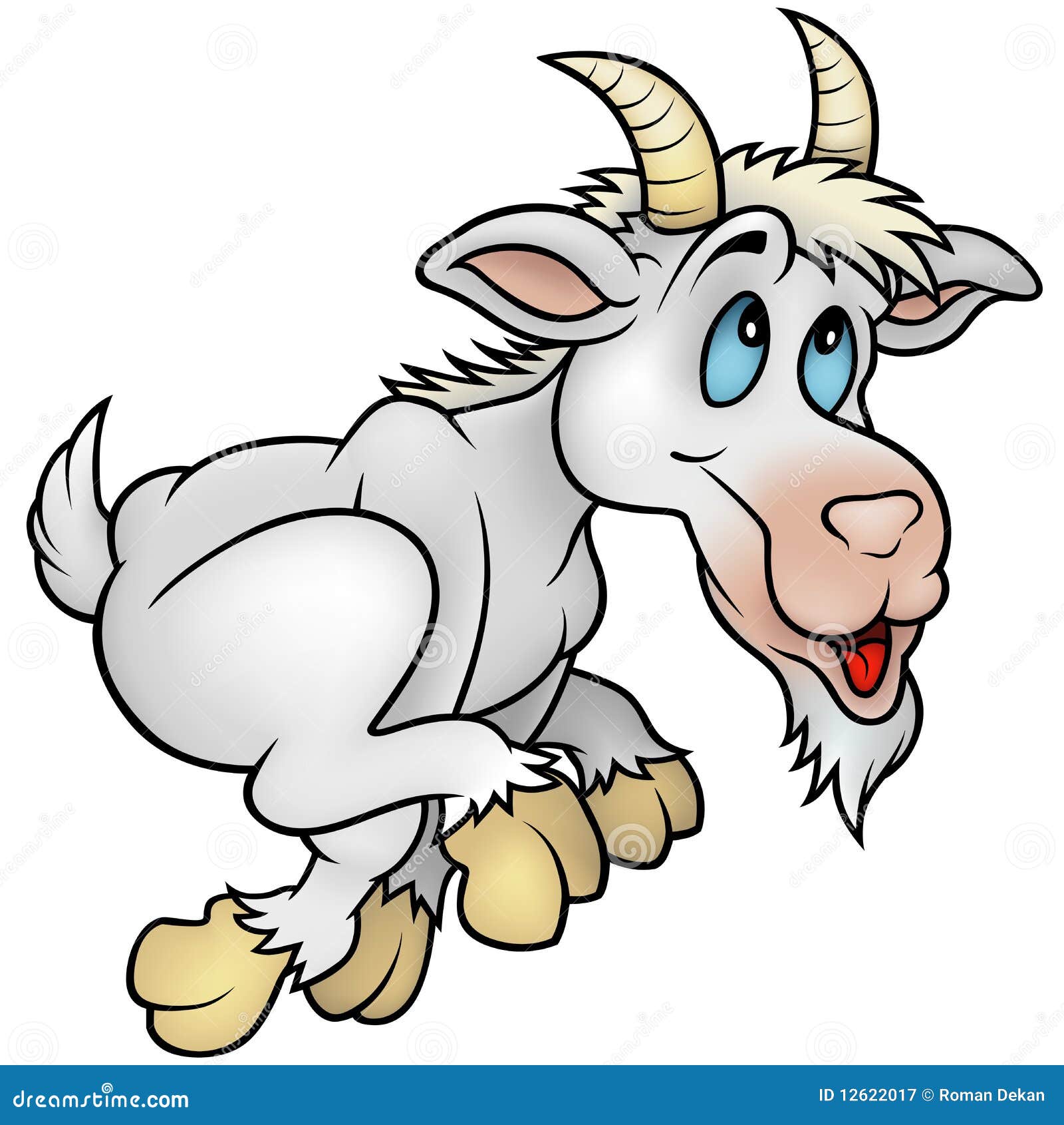 Running Goat stock vector. Illustration of mammal, comic - 12622017