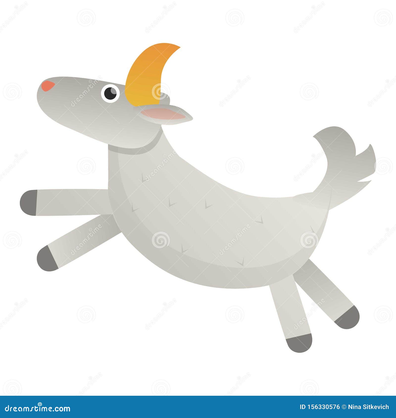 Running Goat Icon, Cartoon Style Stock Vector - Illustration of farm ...