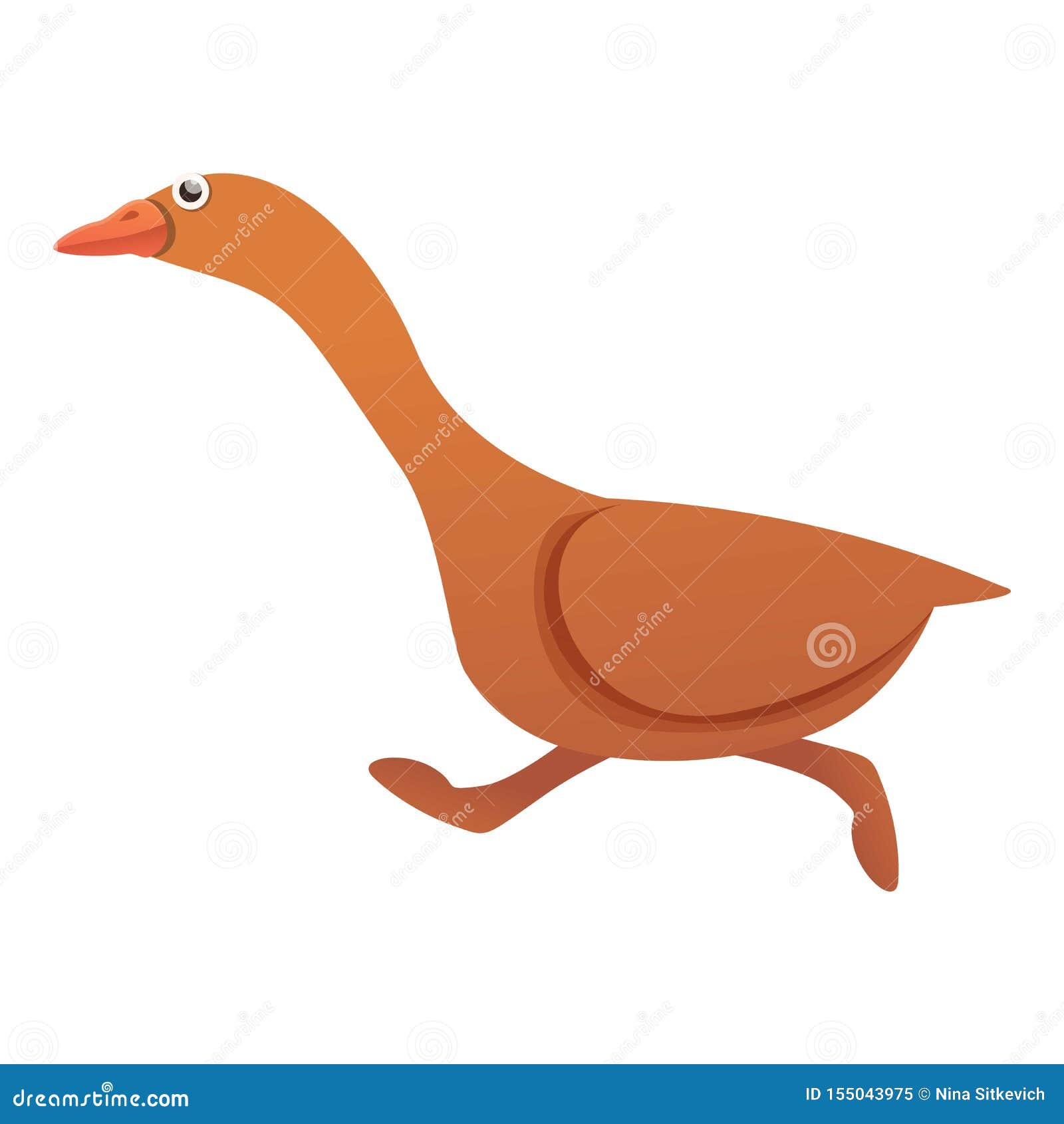 Running Goose Icon, Cartoon Style Stock Vector - Illustration of quick ...