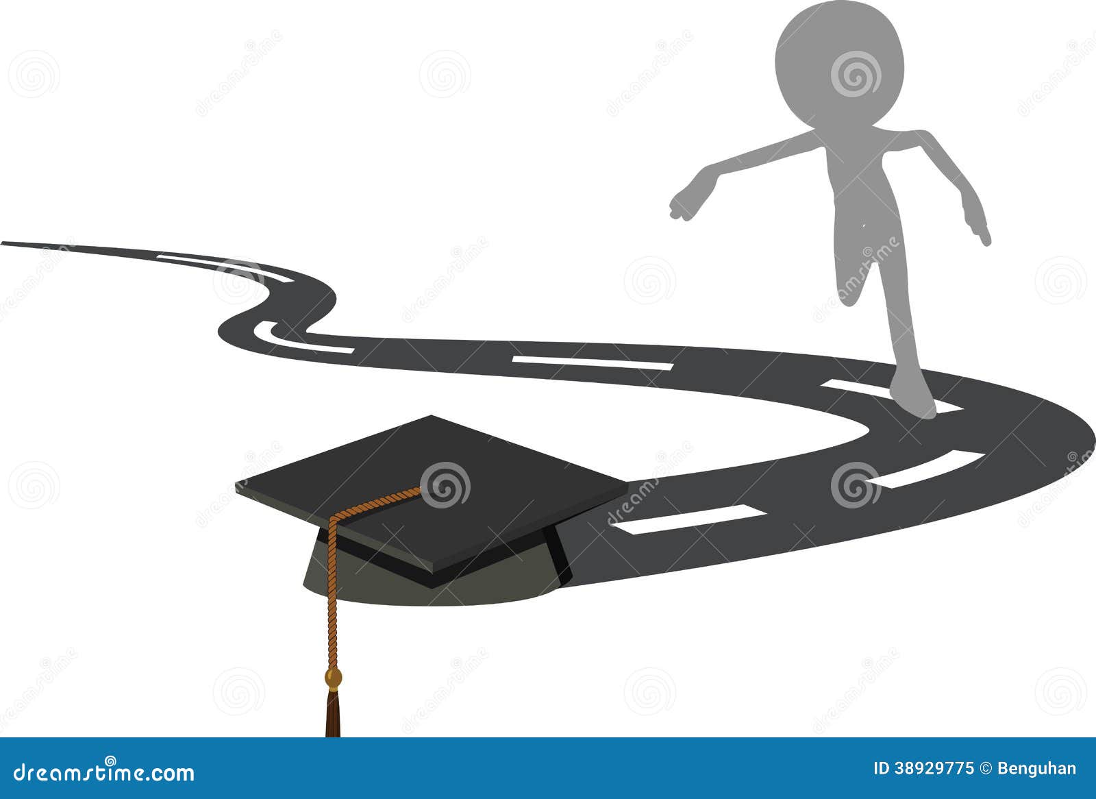 Running for the Graduation Cap - Black Mortarboard Stock Illustration ...