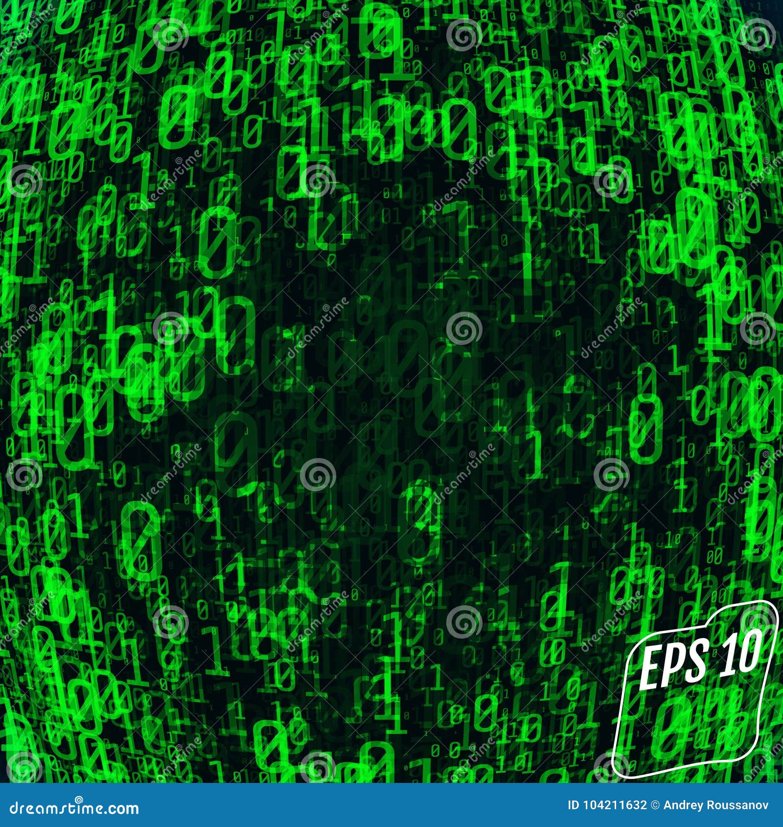 Running Green Numbers. Background in Matrix Style Stock Vector ...