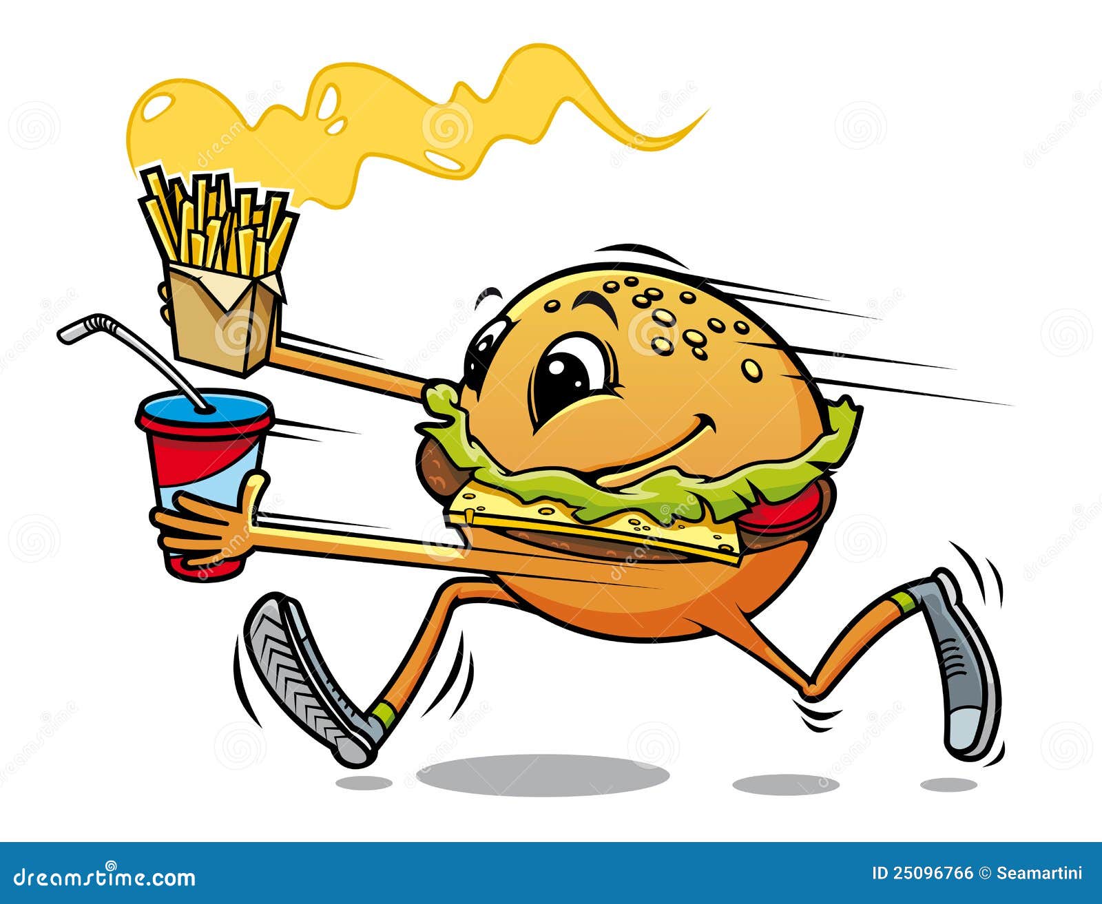 Running hamburger stock vector. Illustration of funny - 25096766