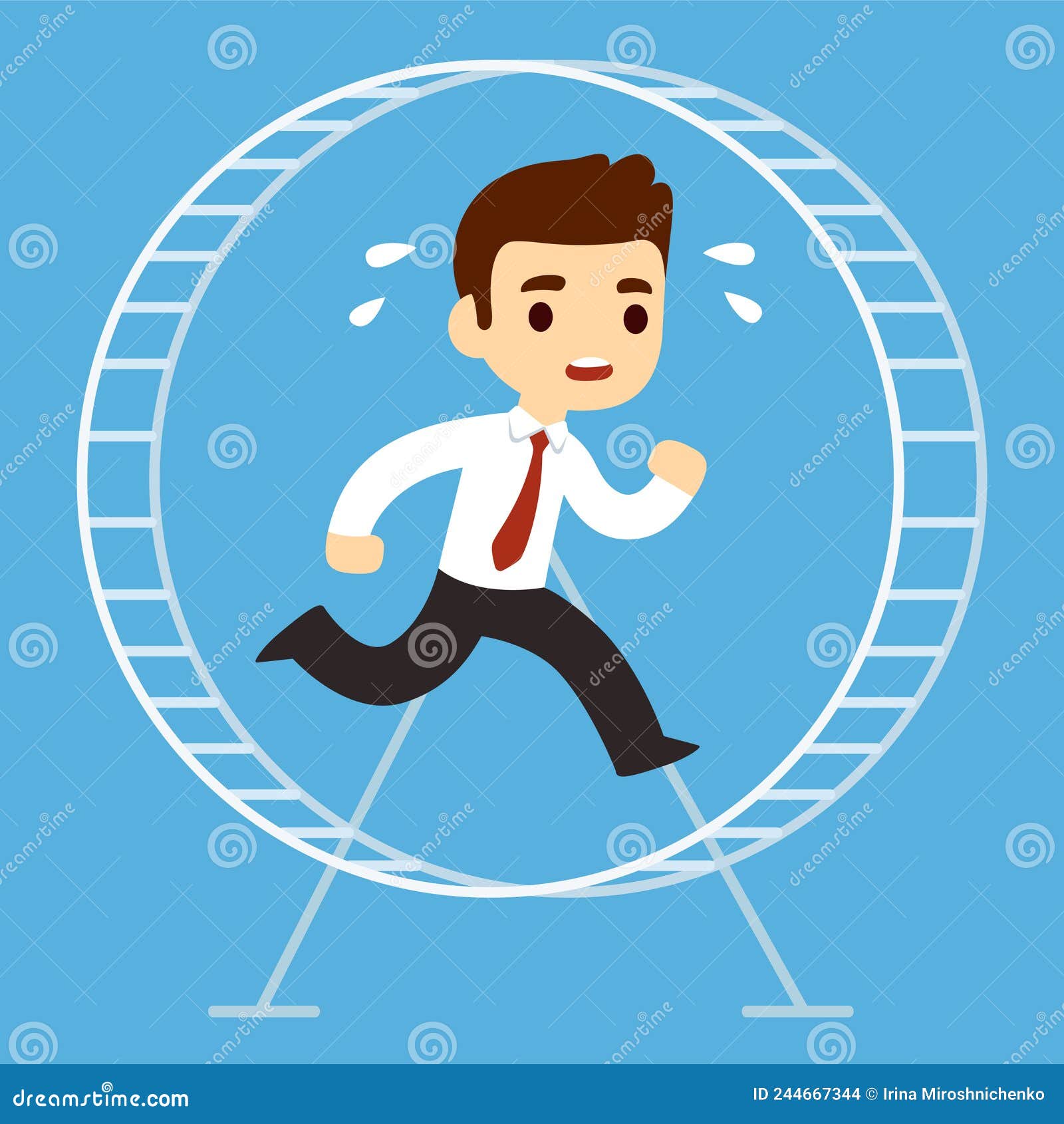 Running in Hamster Wheel at Work Stock Vector - Illustration of cute ...