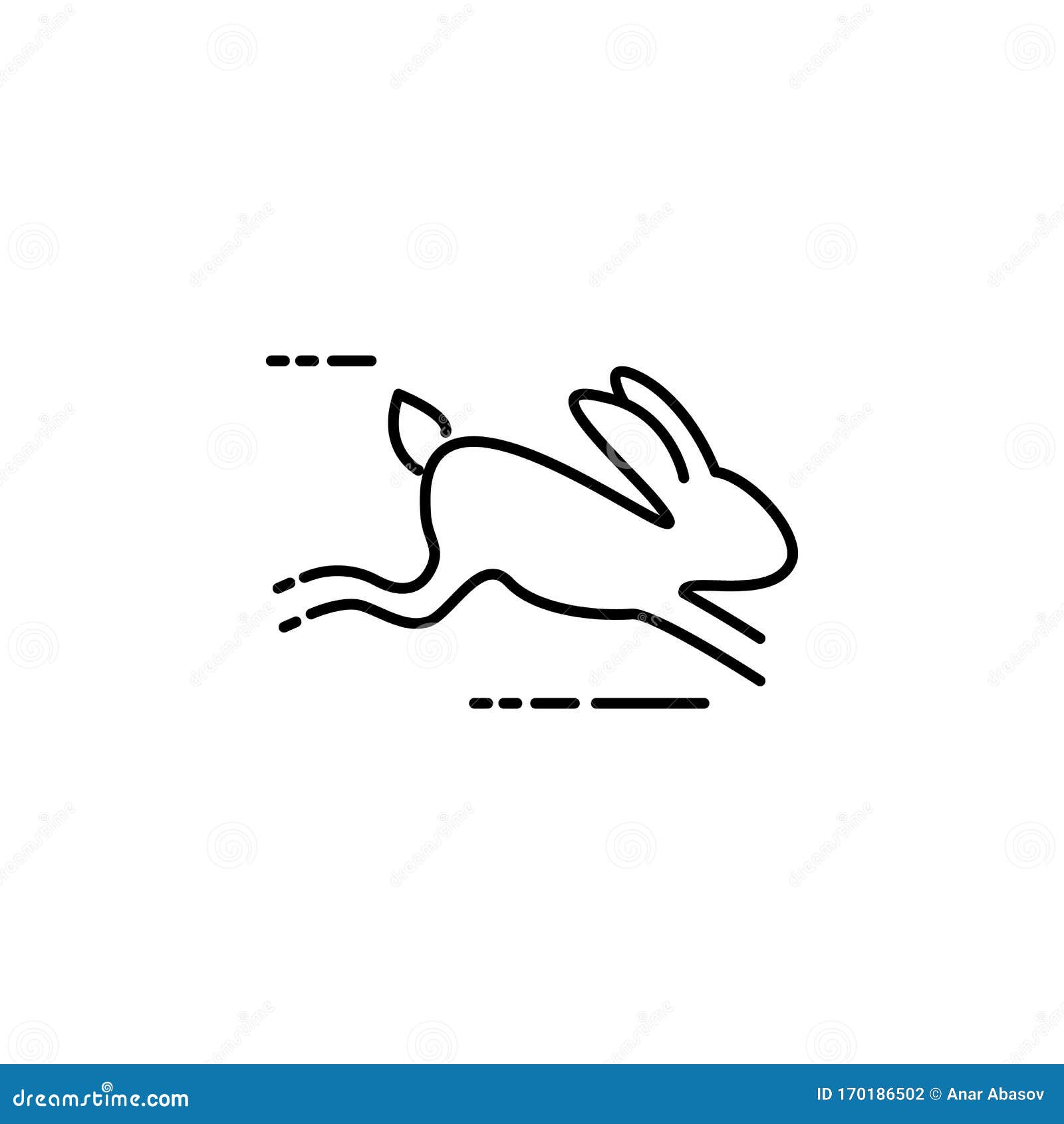 Running Hare Icon. Element of Speed for Mobile Concept and Web Apps ...
