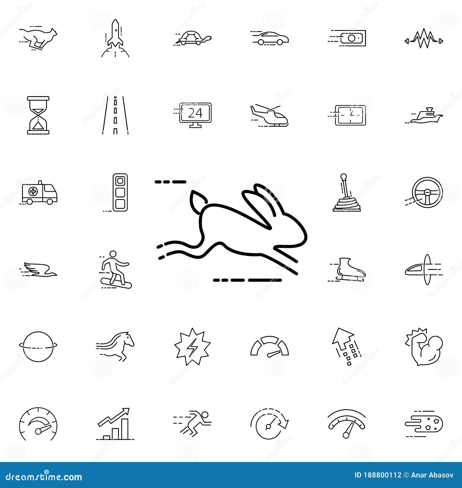 Running Hare Icon. Universal Set Of Speed For Website Design And ...