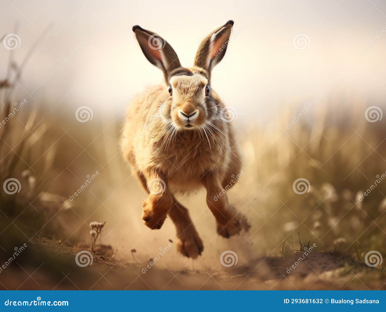 Running Hare stock illustration. Illustration of imagine - 293681632