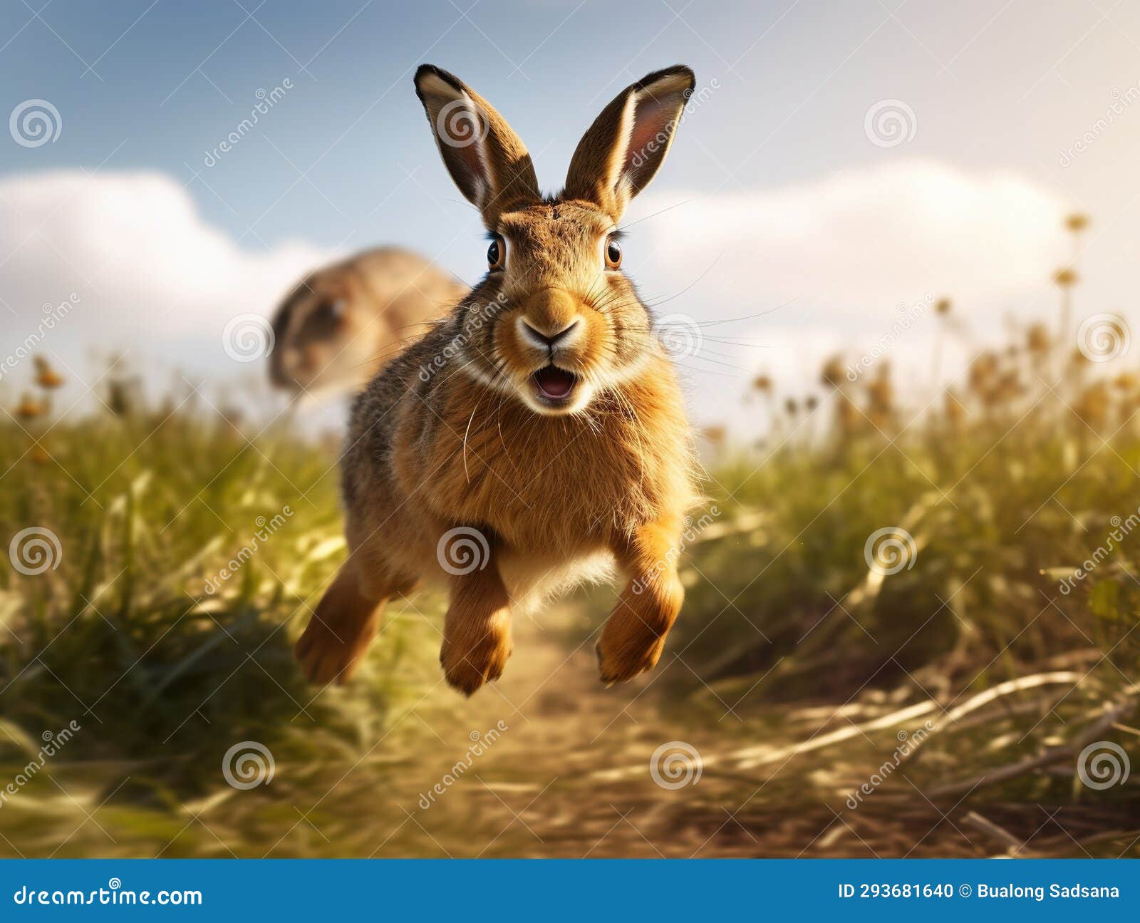 Running Hare stock illustration. Illustration of furry - 293681640