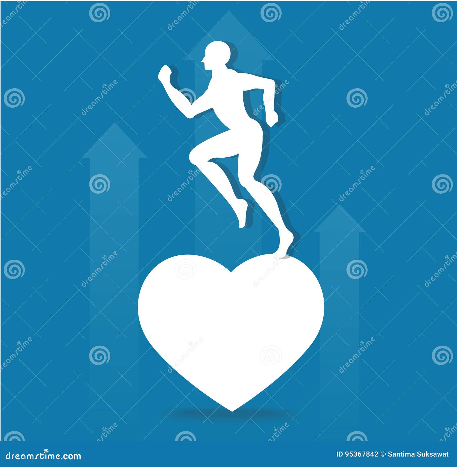 Running on Heart Icon Symbol Vector, Run for Health Stock Vector ...