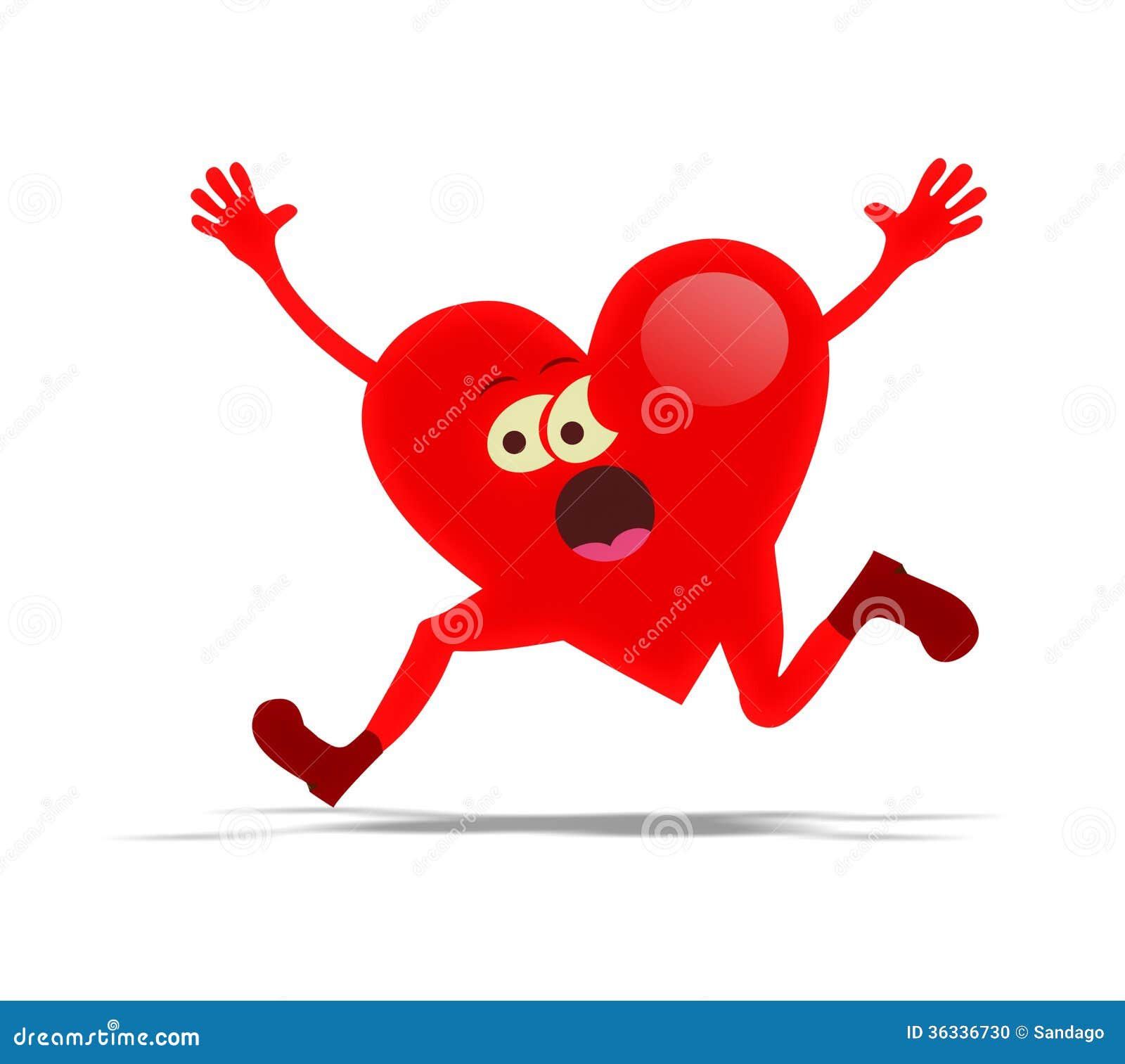 Running heart stock vector. Illustration of comic, funny - 36336730