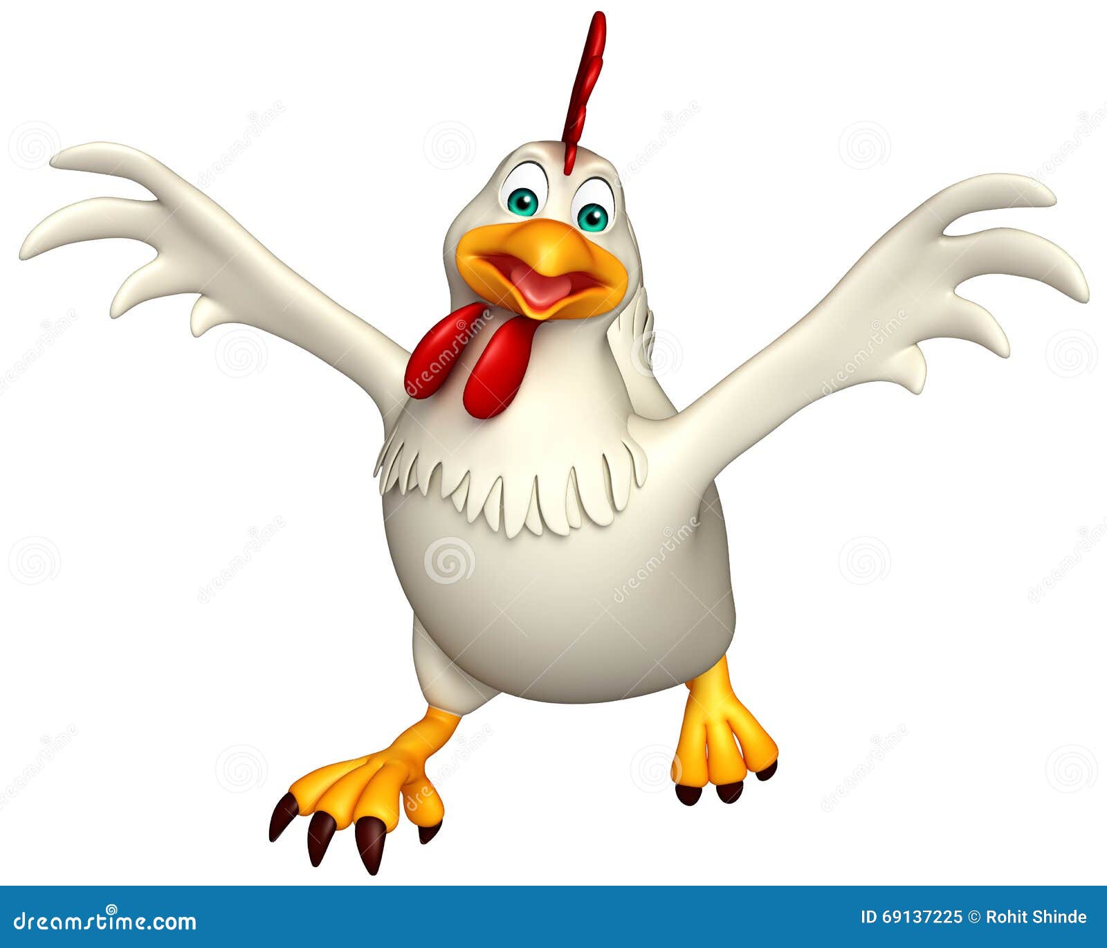 Running Hen Cartoon Character Stock Illustration - Illustration of ...