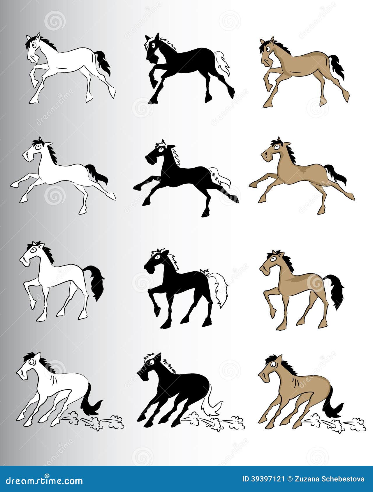 Running horse cartoon stock illustration. Illustration of hash - 39397121