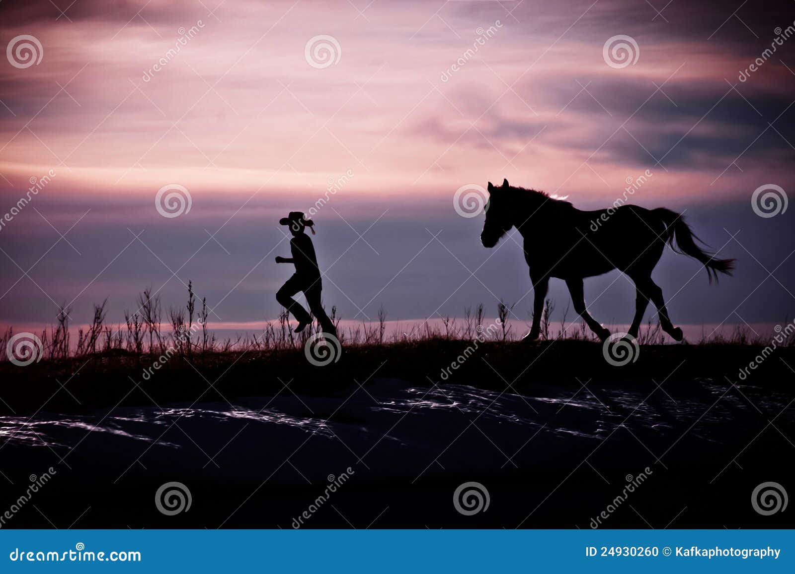 Running Horse & Cowboy Silhouette Stock Photography | CartoonDealer.com ...
