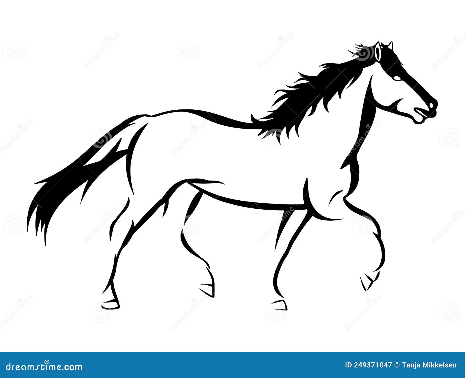 Running Horse Vector Outline ~ Stock Vector - Illustration of abstract ...