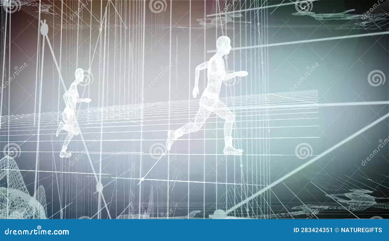 Running Human Figure Digital Stock Video - Video of intro, jogging ...
