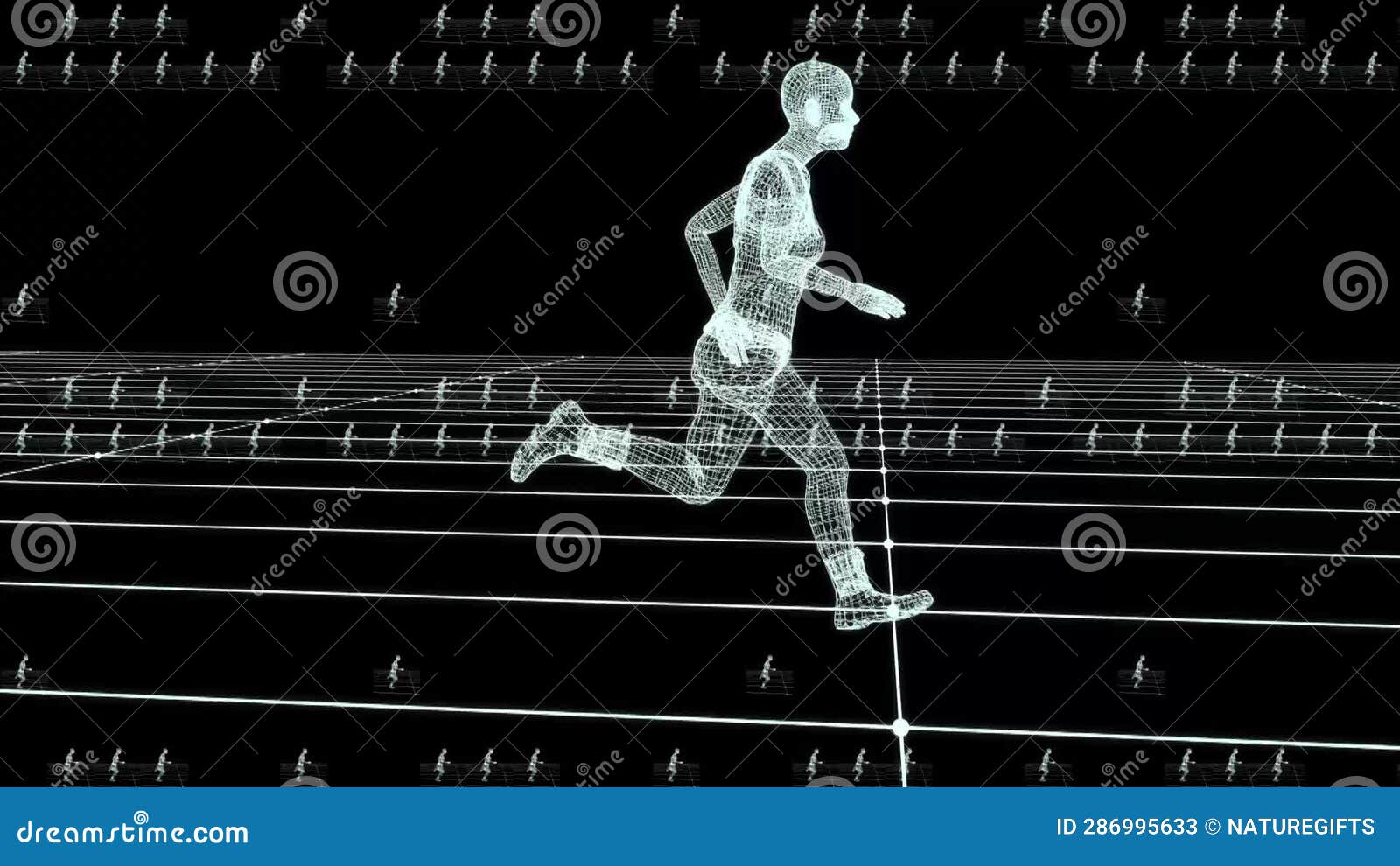 Running Human Figure Digital Stock Video - Video of mesh, medical ...